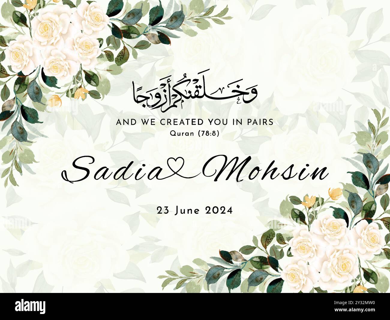 Luxury Floral Nikkah Certificate, Premium A4 Islamic Wedding Contract, Nikah Nama, Muslim ...