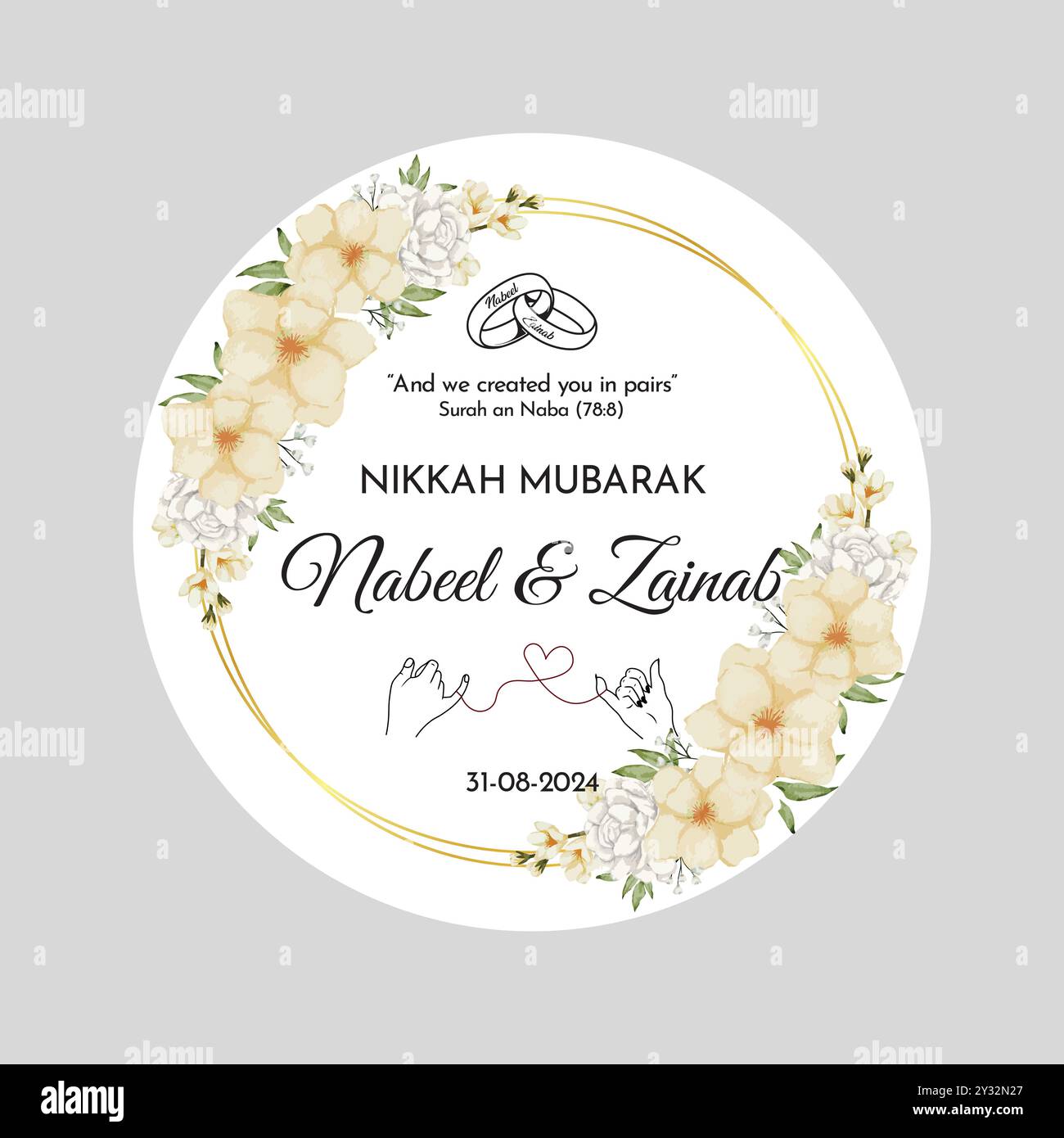 Luxury Floral Nikkah Certificate, Premium A4 Islamic Wedding Contract ...
