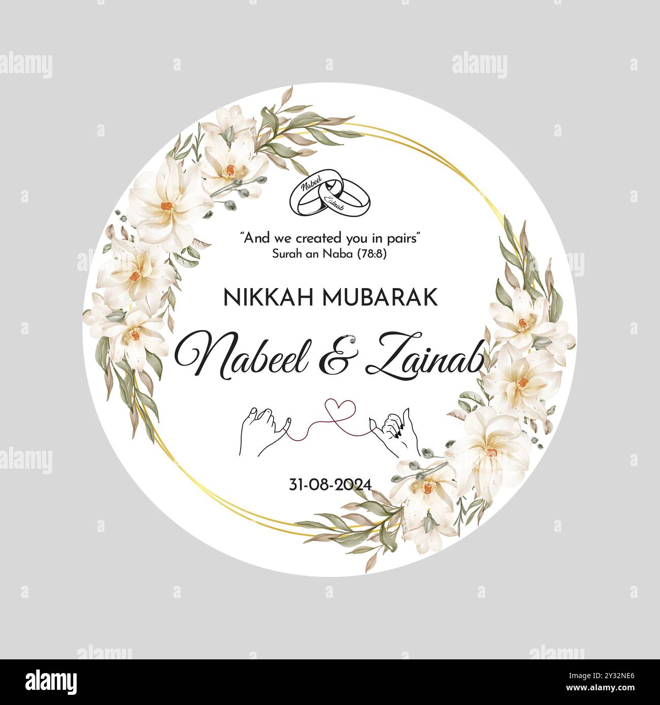 Luxury Floral Nikkah Certificate, Premium A4 Islamic Wedding Contract ...