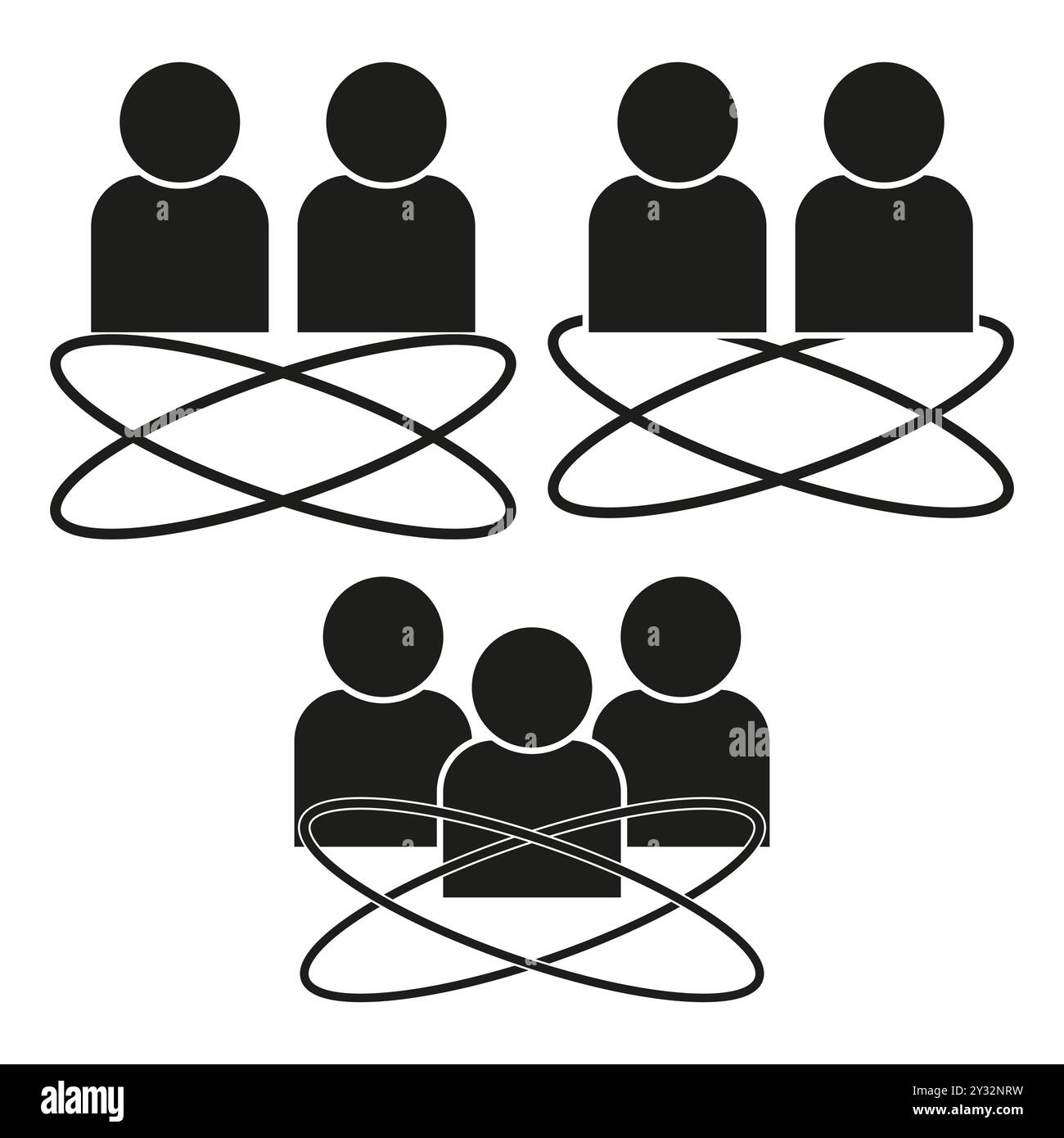 Group icon. People collaboration symbol. Teamwork graphic. Atomic ...