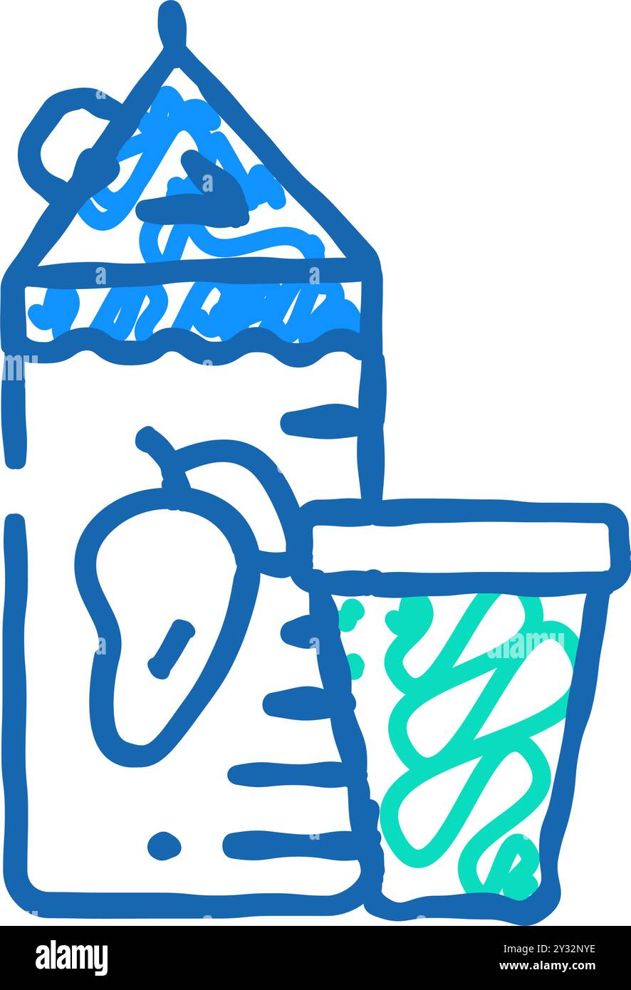 Juice mango icon doodle Stock Vector Images - Alamy