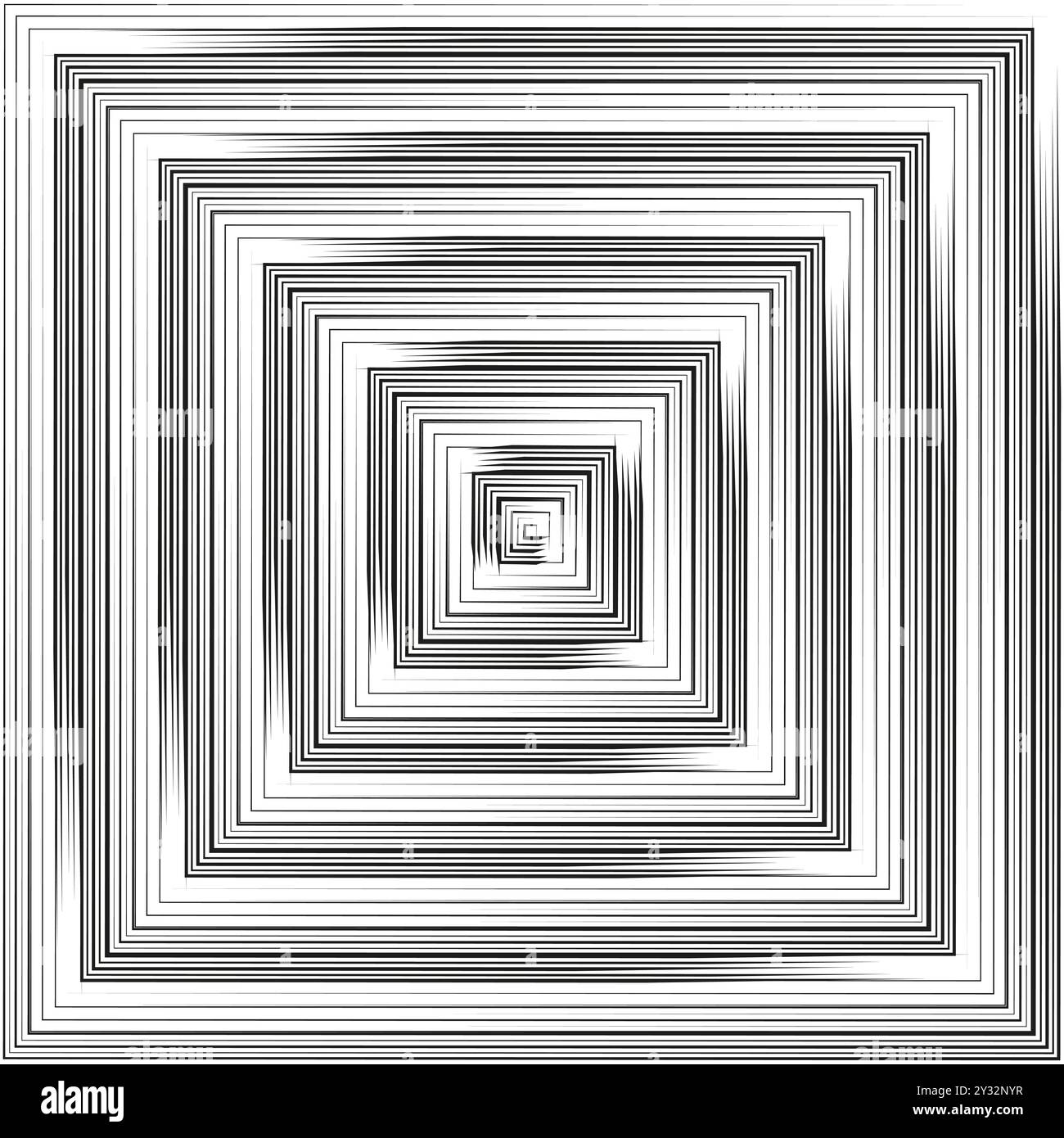 Abstract Geometric Pattern Concentric Square Lines Black And White Optical Effect Vector