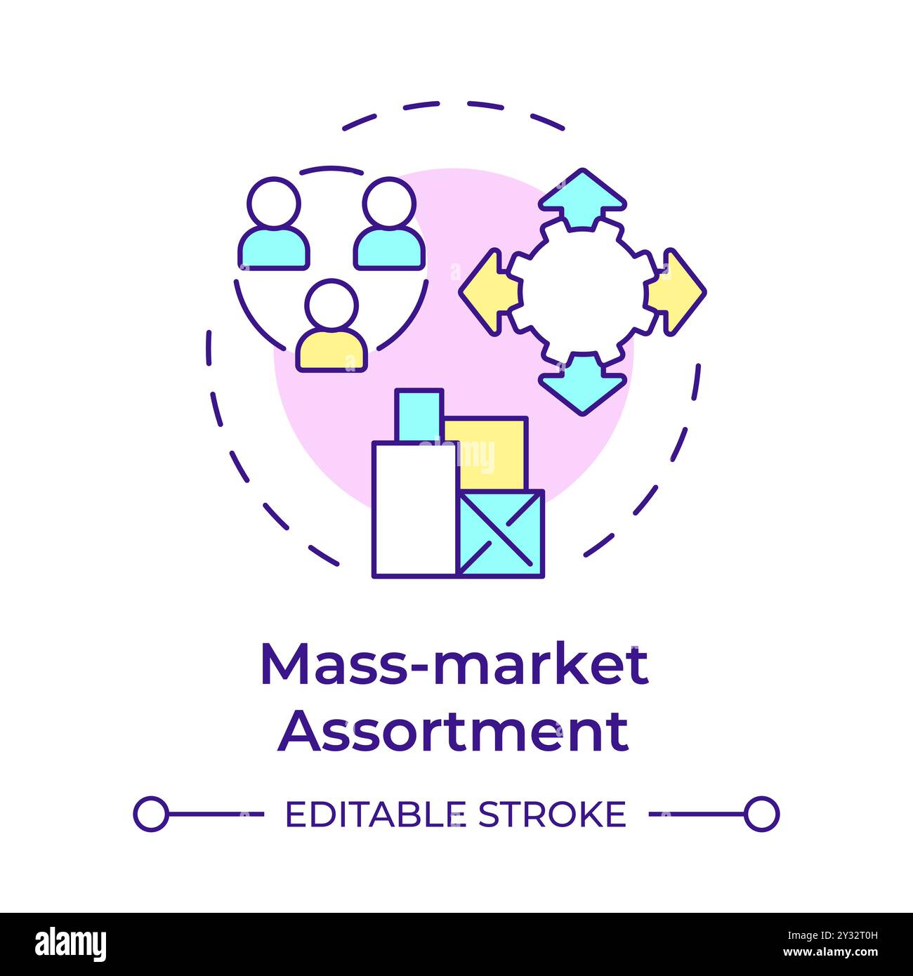 Mass market assortment multi color concept icon Stock Vector Image ...