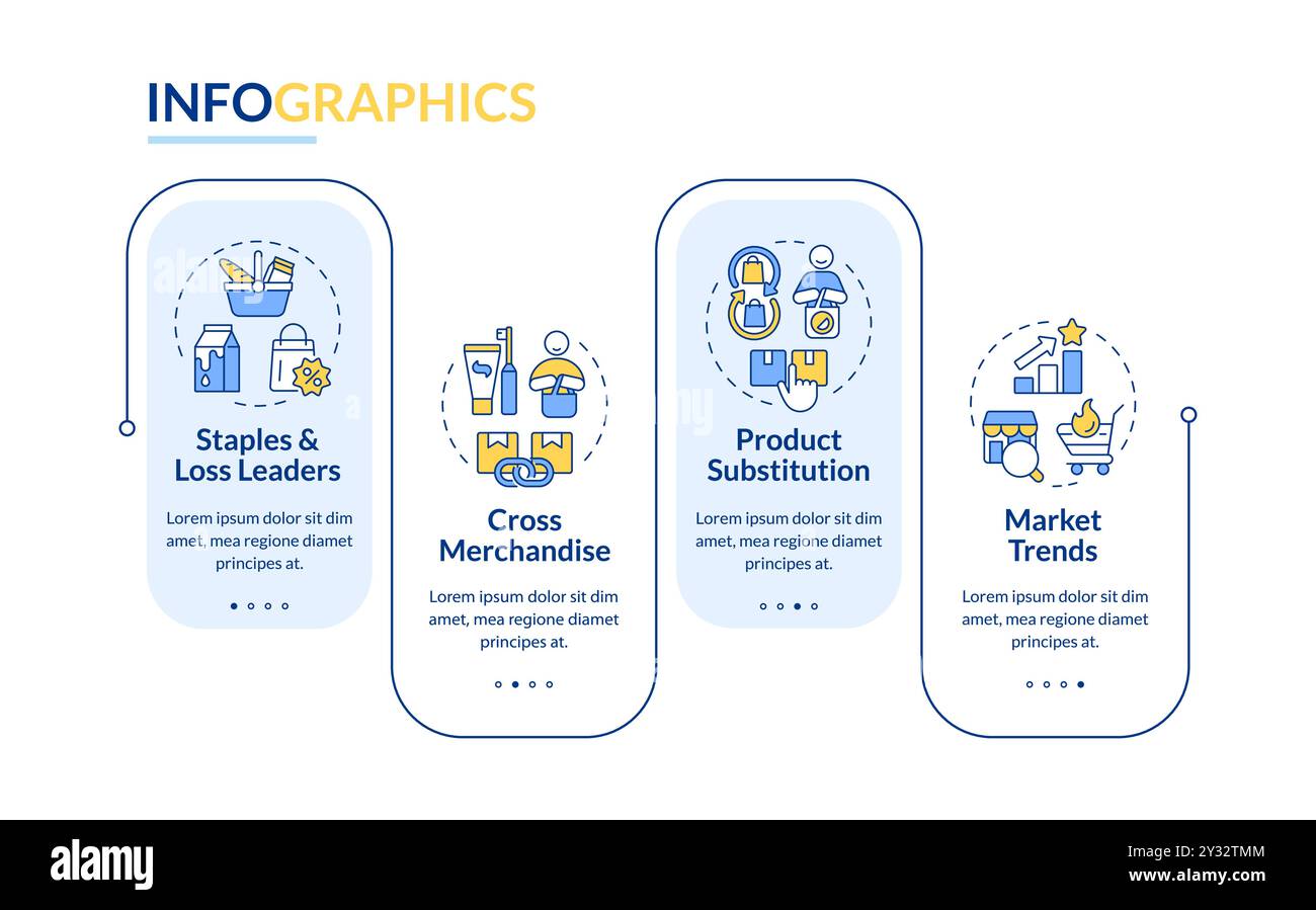 Product assortment optimization blue rectangle infographic template Stock Vector Image & Art - Alamy