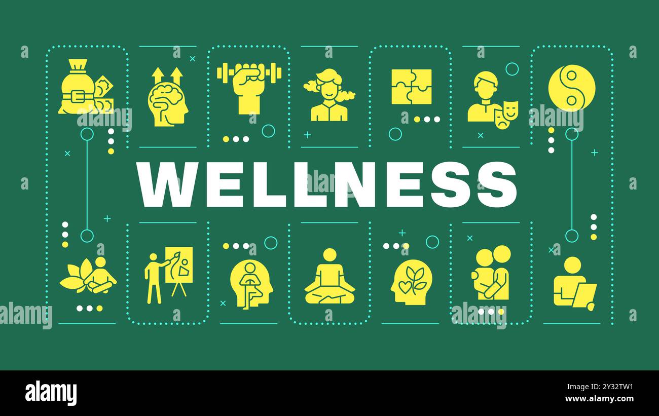 Wellness green word concept Stock Vector Image & Art - Alamy
