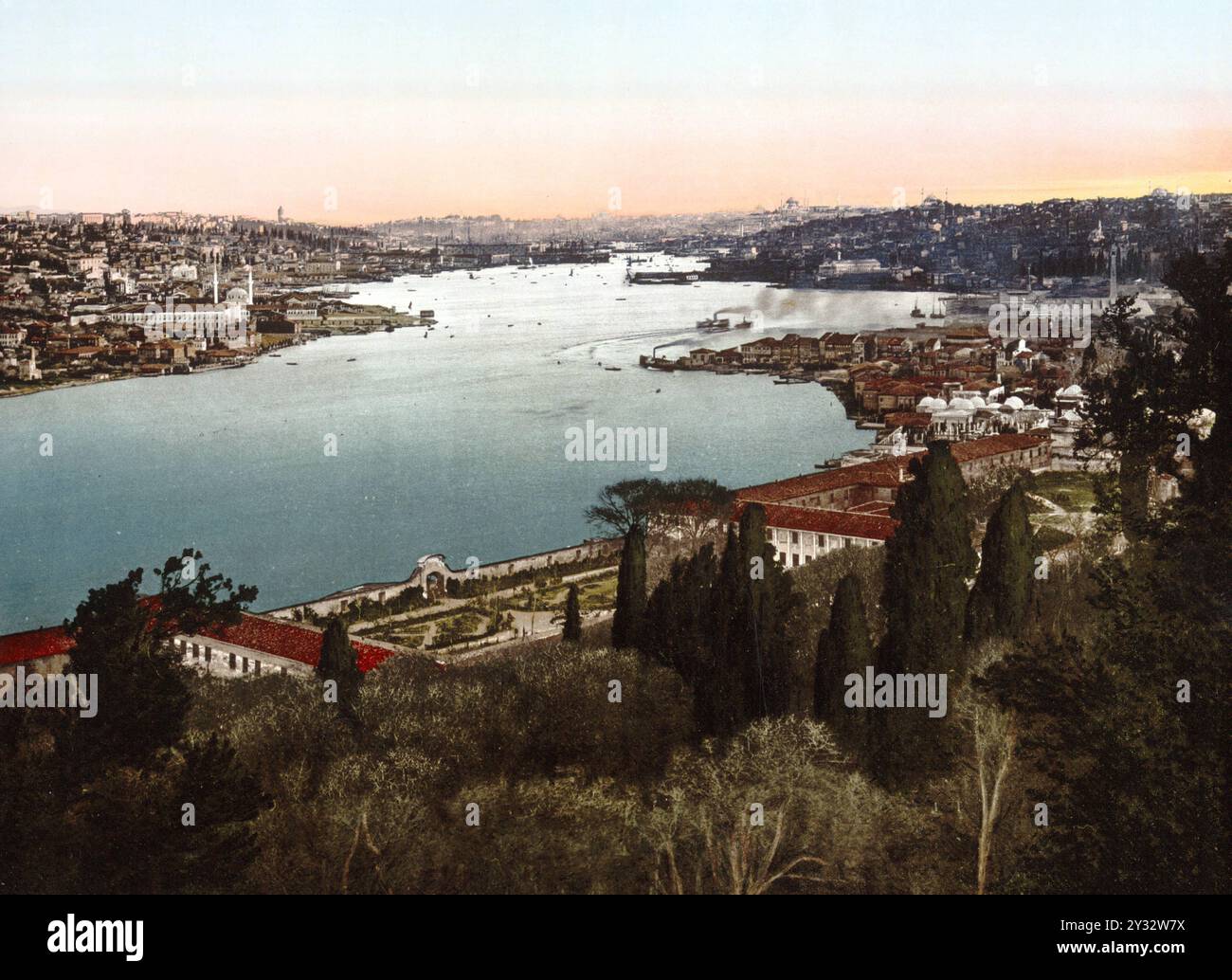 Das Goldene Horn, Istanbul, Constantinople, Türkei, Ansicht aus 1885 ...