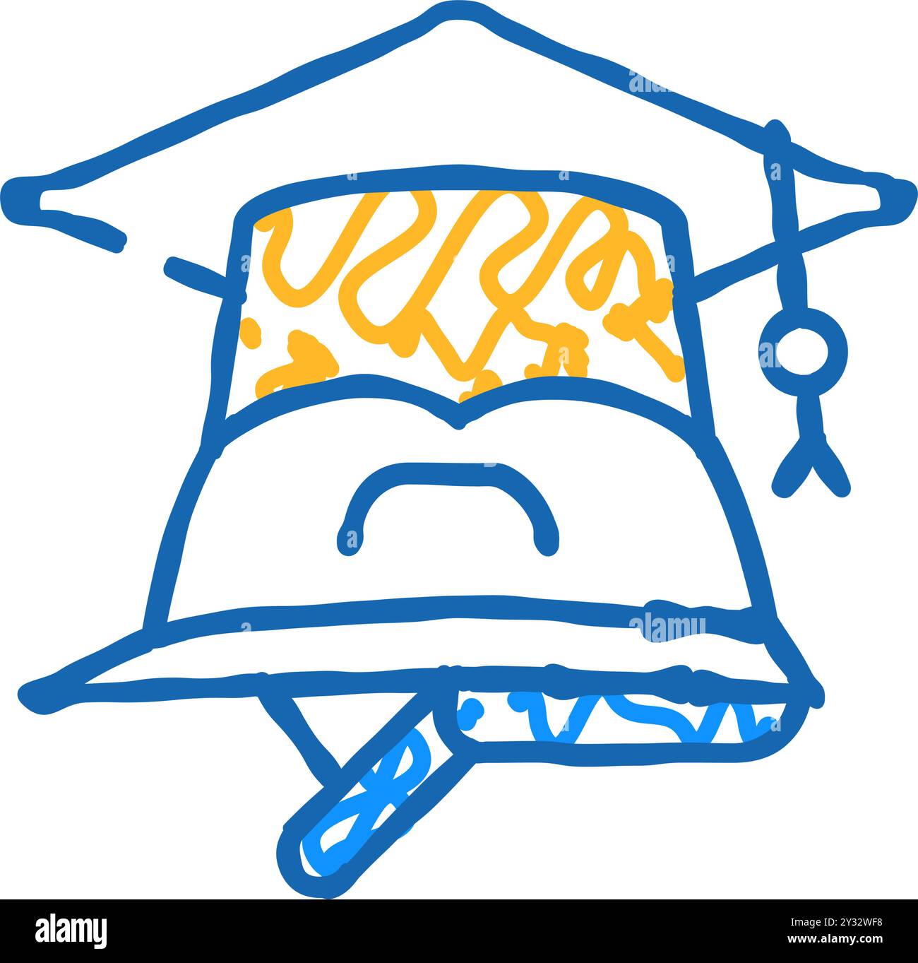 helmet and graduation cap icon doodle illustration Stock Vector Image ...