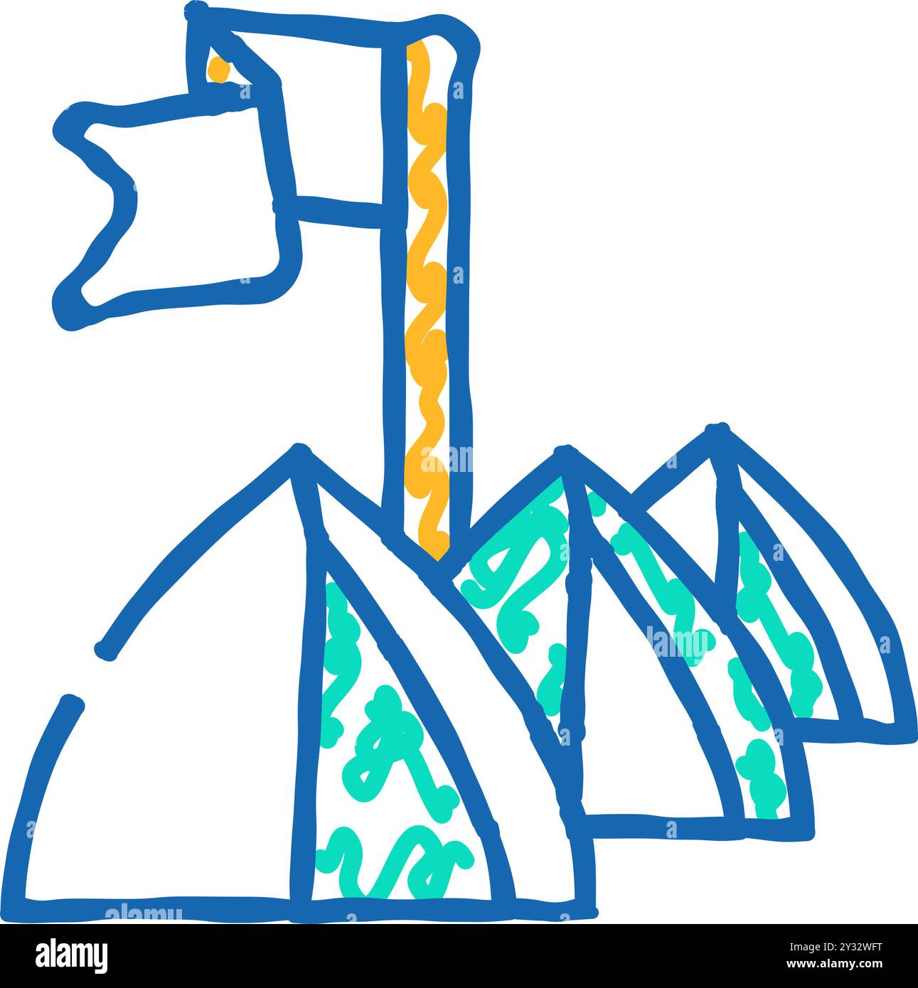 tent festival event icon doodle illustration Stock Vector Image & Art ...