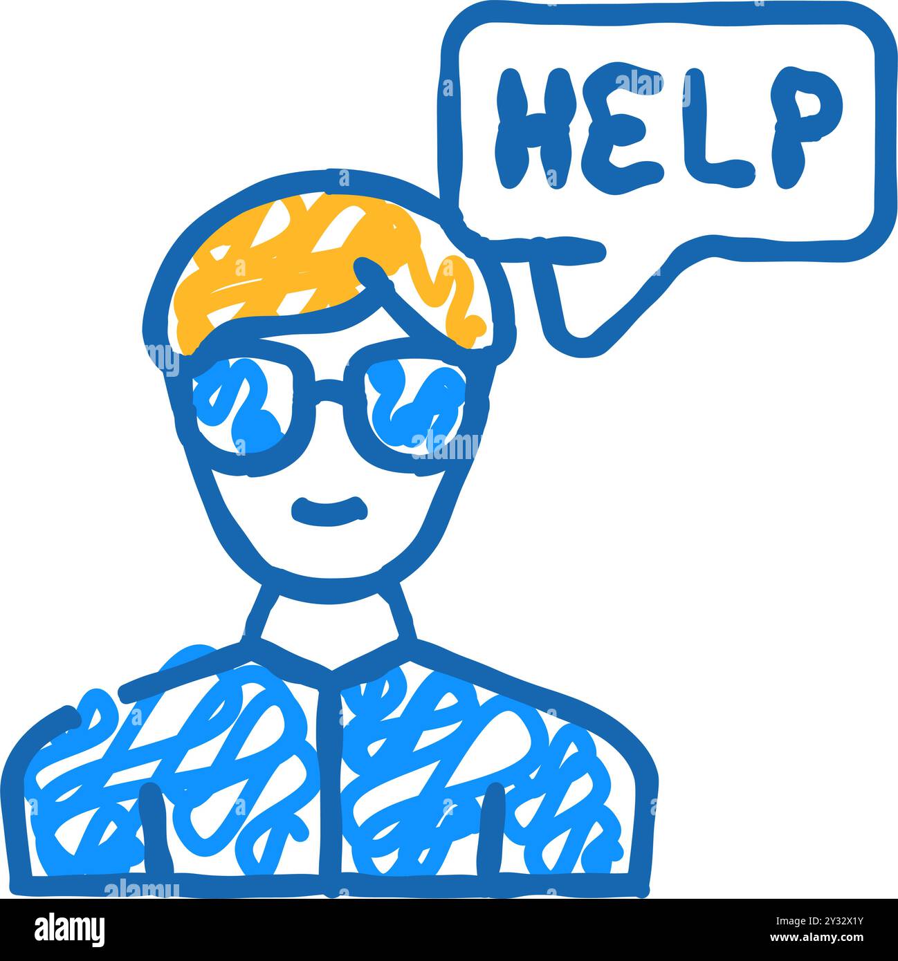 call for help icon doodle illustration Stock Vector Image & Art - Alamy