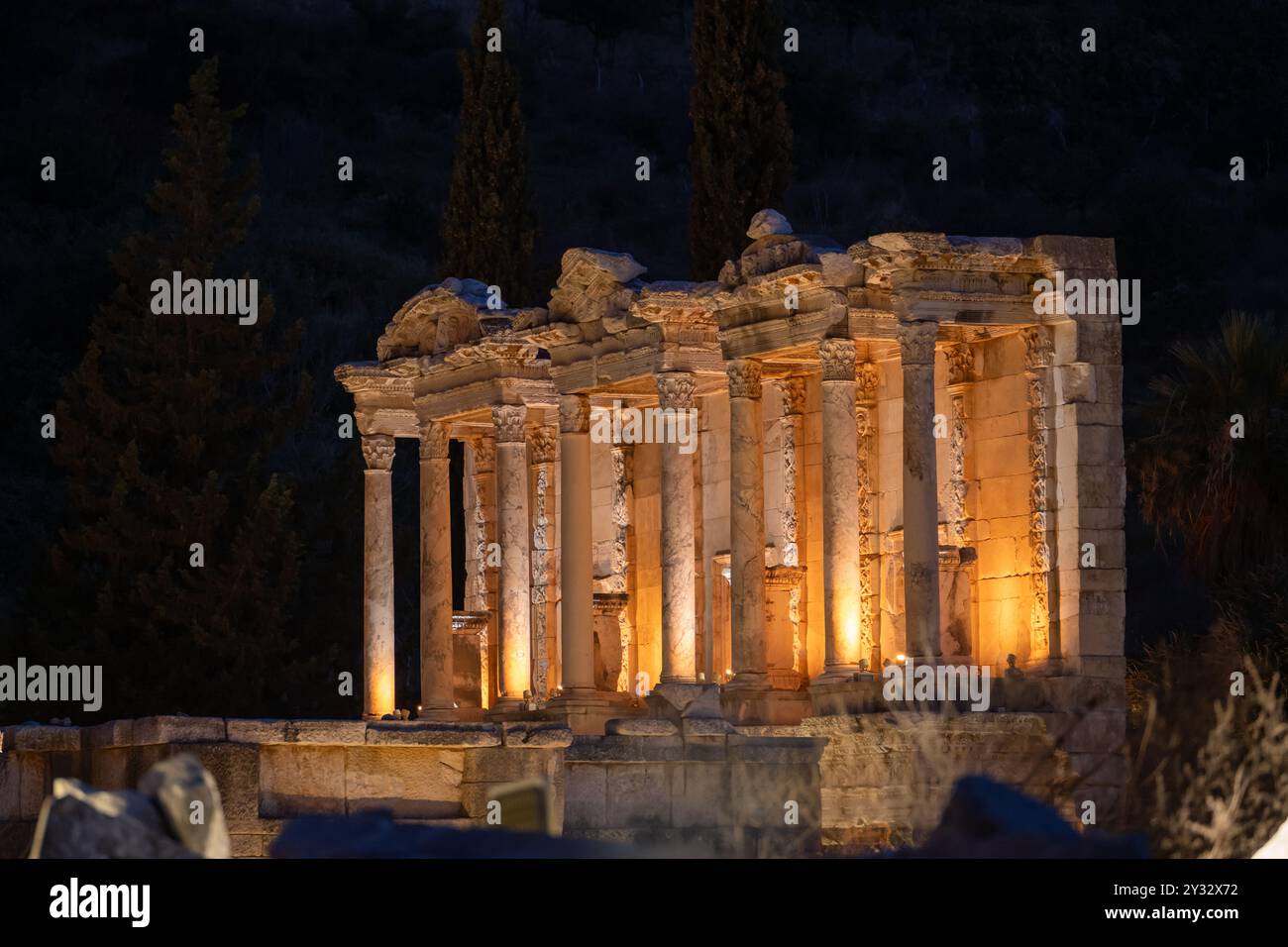 Celsus library in the Ancient City of Ephesus with its magnificent view ...