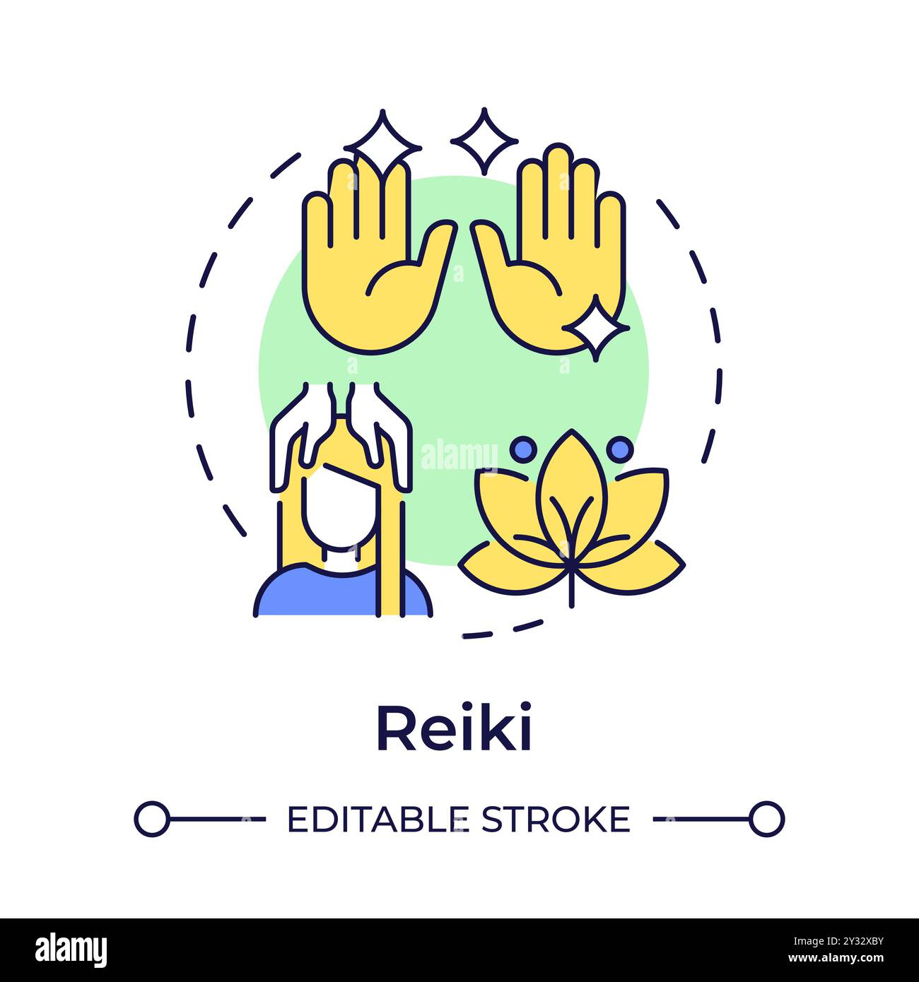 Reiki multi color concept icon Stock Vector Image & Art - Alamy