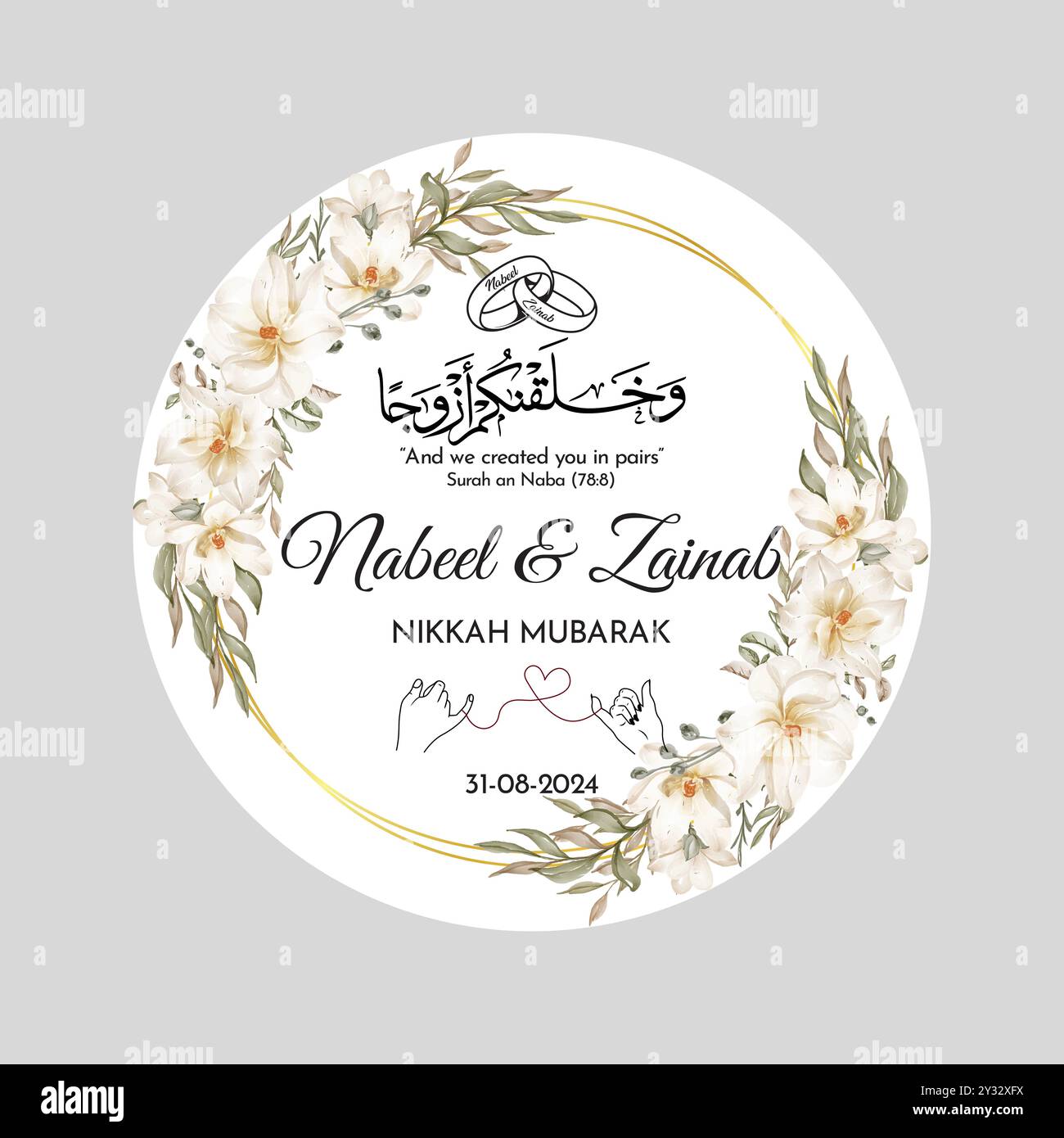 Luxury Floral Nikkah Certificate, Premium A4 Islamic Wedding Contract ...