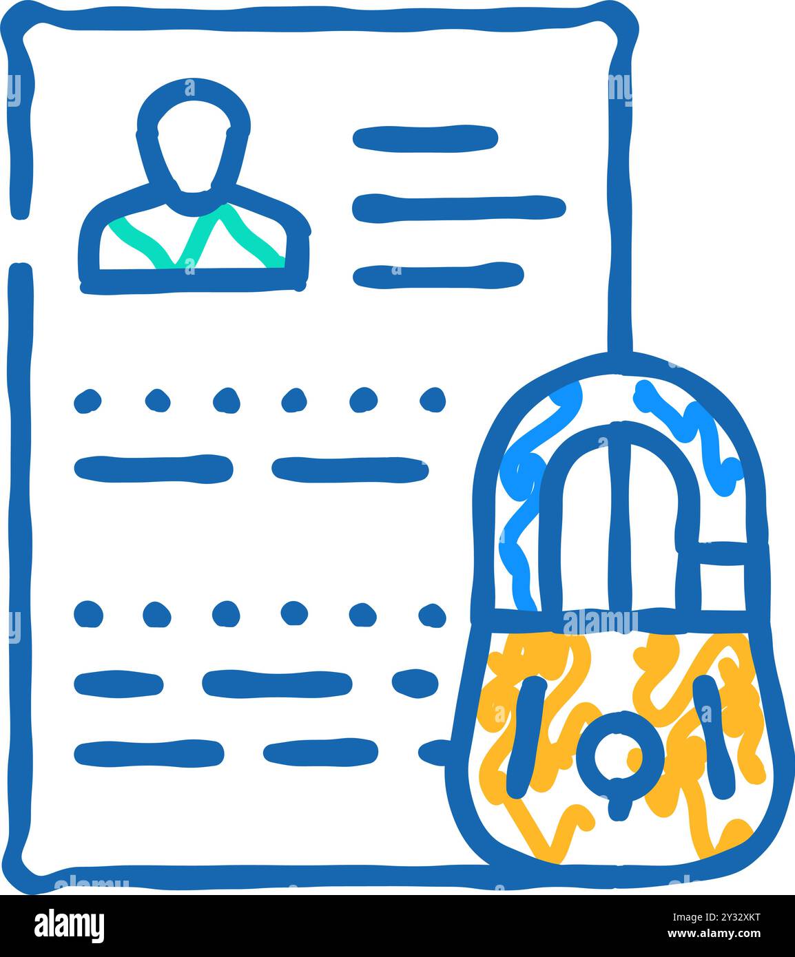 personal data protection icon doodle illustration Stock Vector Image ...