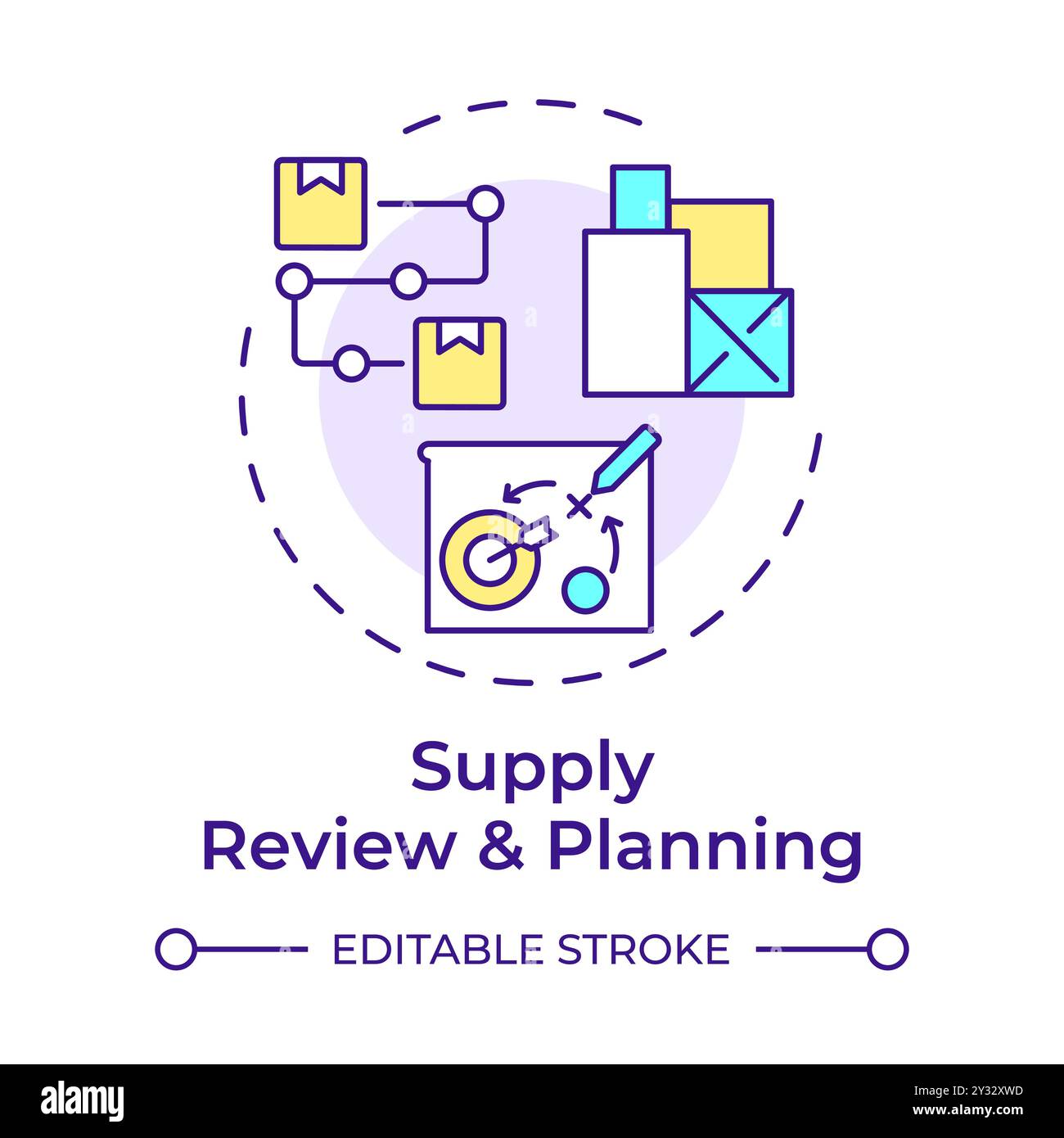 Supply review and planning multi color concept icon Stock Vector Image ...