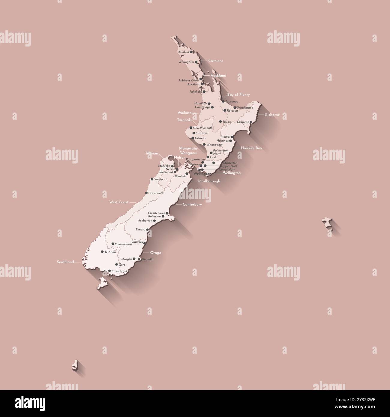 Vector modern illustration. Simplified administrative map of New ...