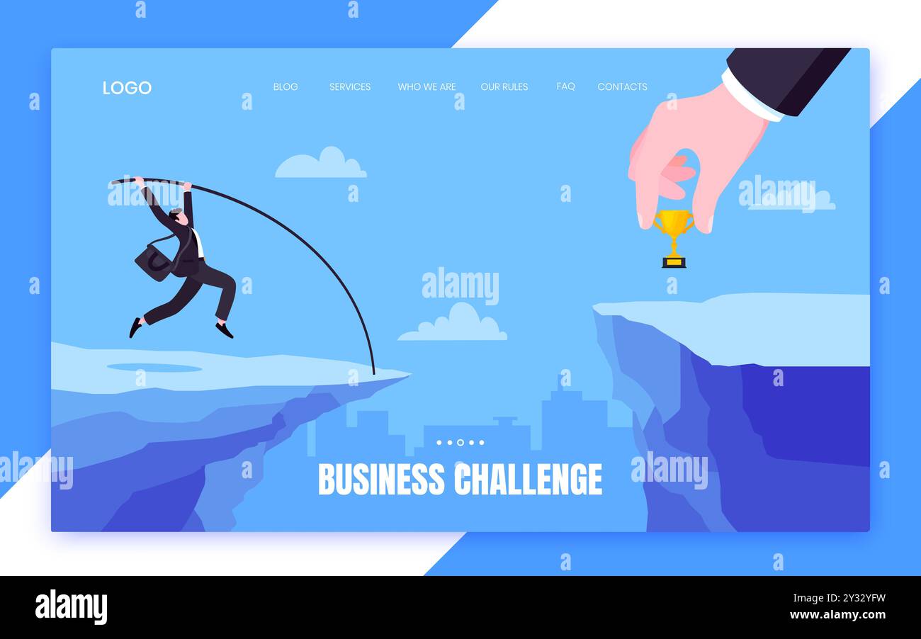 Businessman jumps pole vault over graph bars flat style design vector illustration business ...