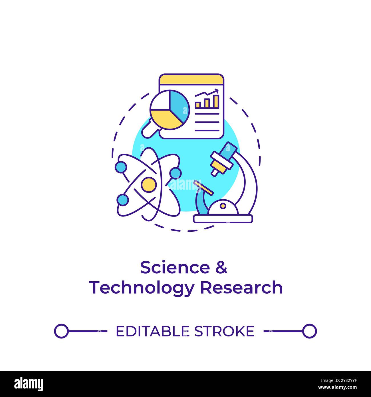 Science and technology research multi color concept icon Stock Vector ...
