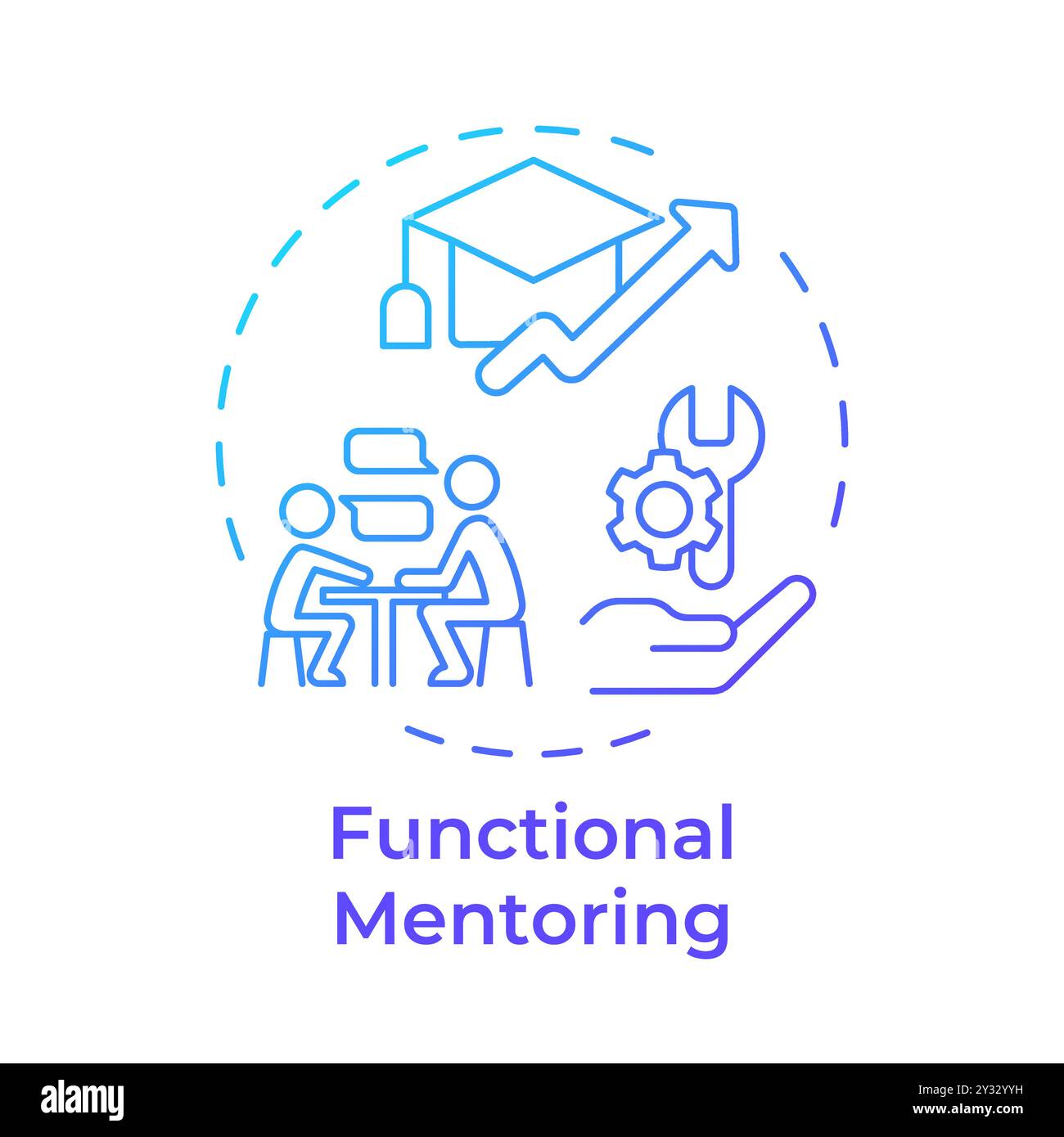Functional mentoring blue gradient concept icon Stock Vector Image & Art - Alamy