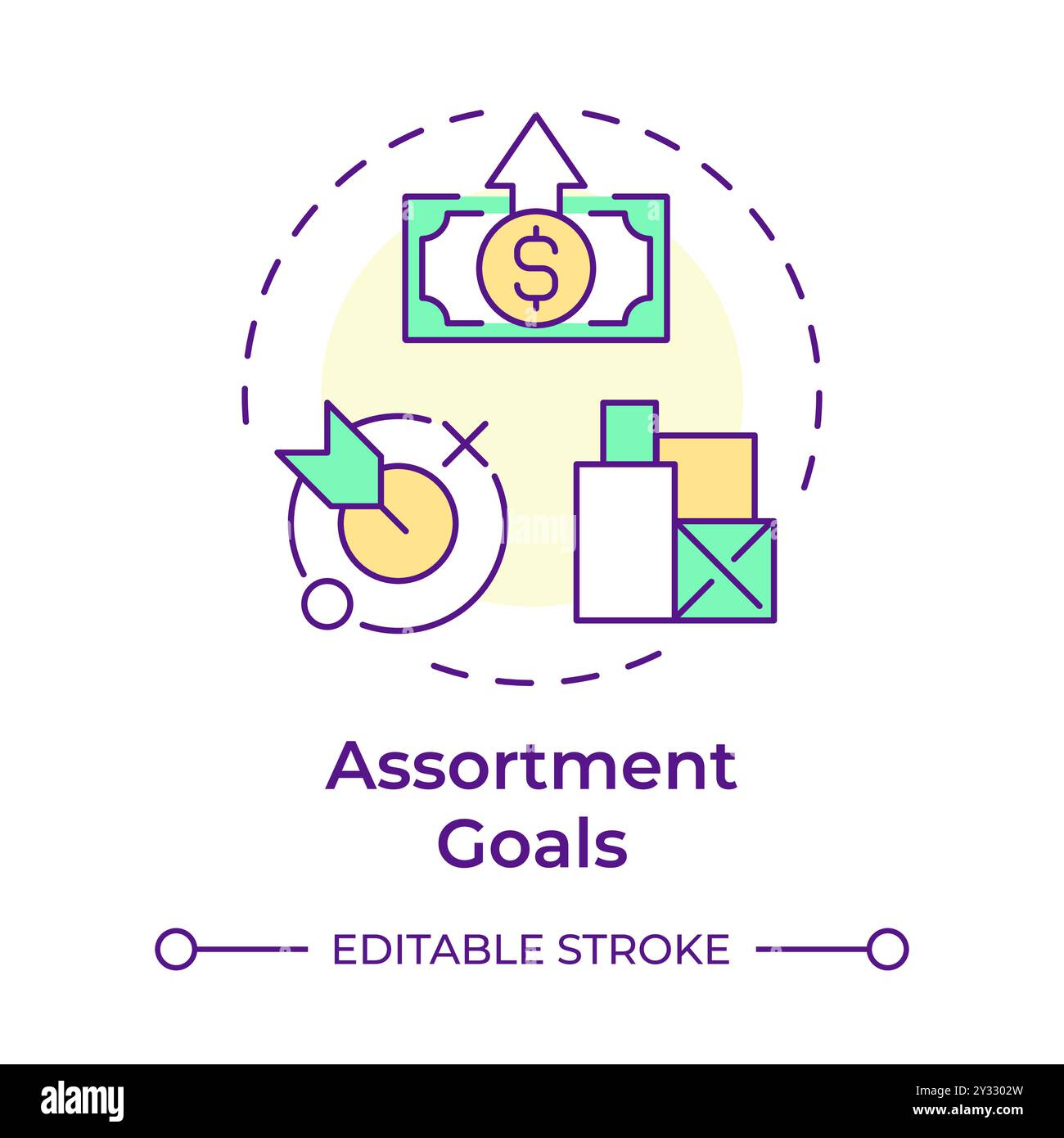 Assortment goals multi color concept icon Stock Vector Image & Art - Alamy
