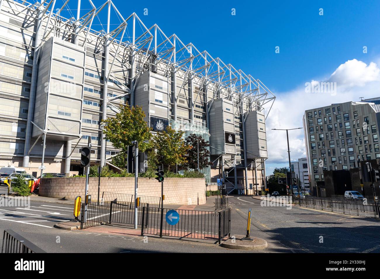 Exterior view of St James' Park football ground, home stadium of ...
