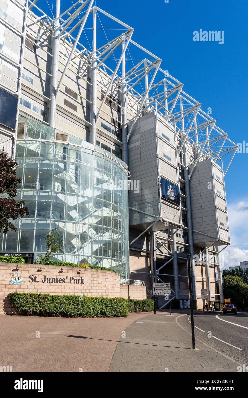Exterior view of St James' Park football ground, home stadium of ...