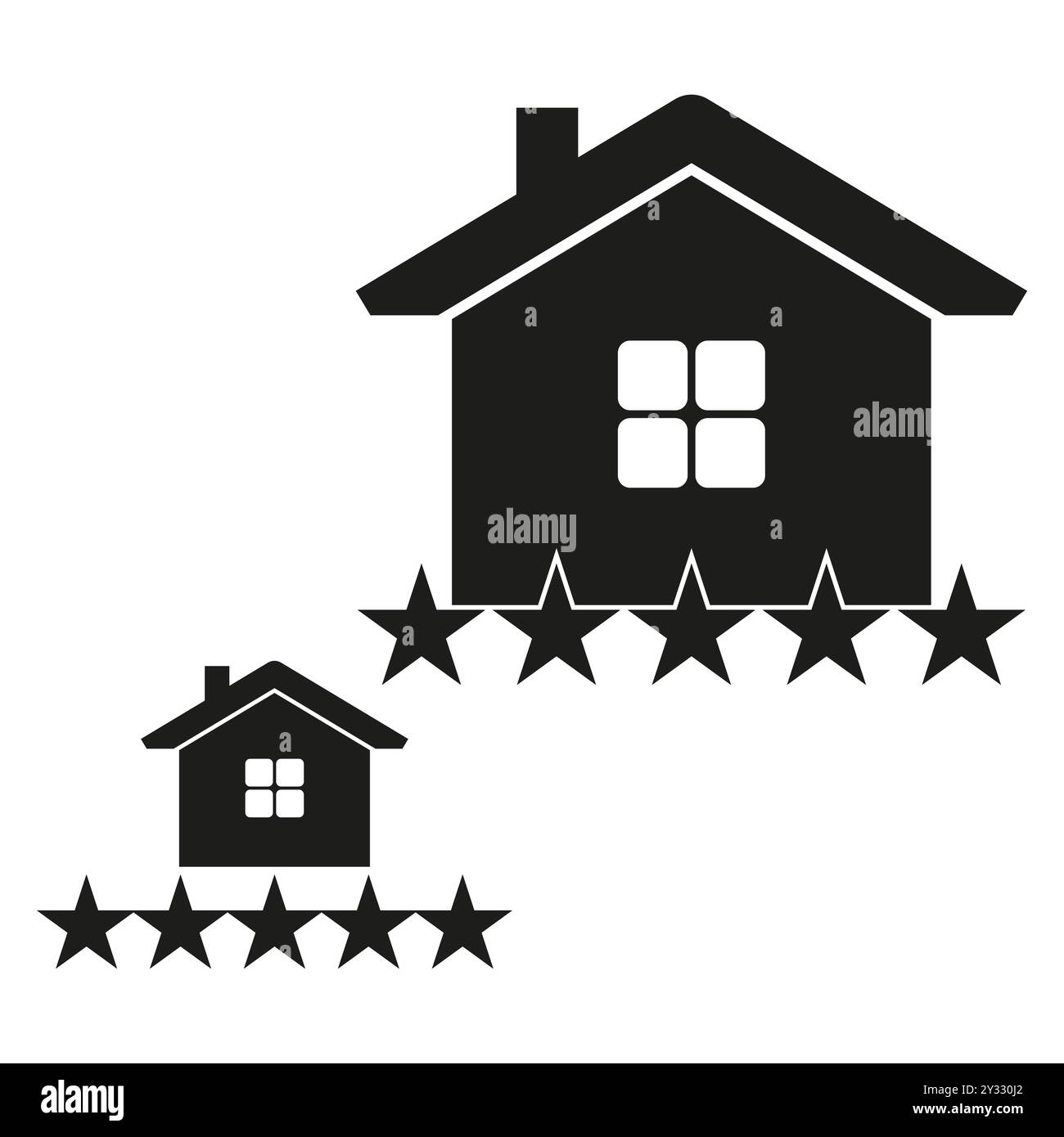 Home rating icon. Five star ranking. Real estate evaluation. Vector ...