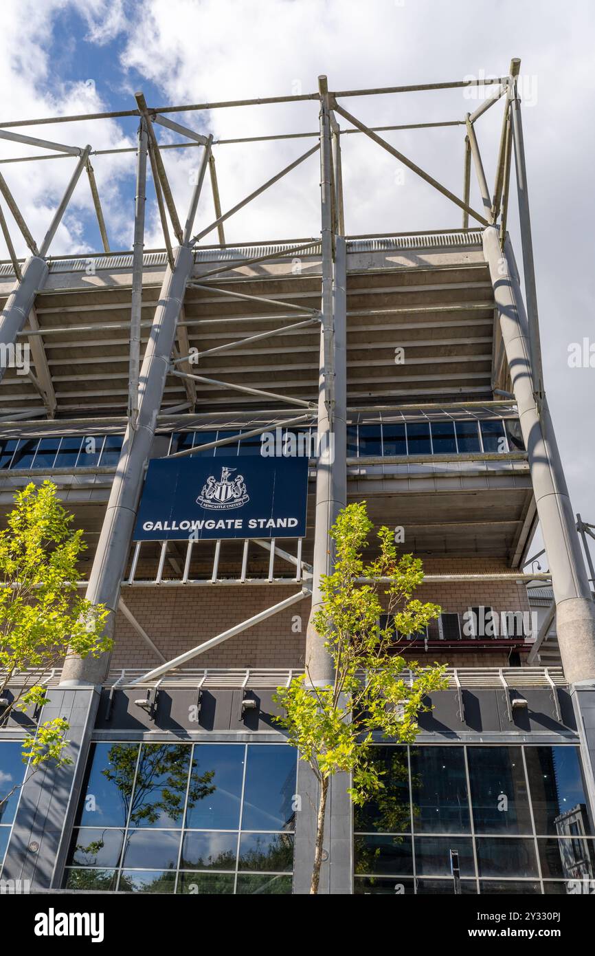 Exterior view of St James' Park football ground, home stadium of ...