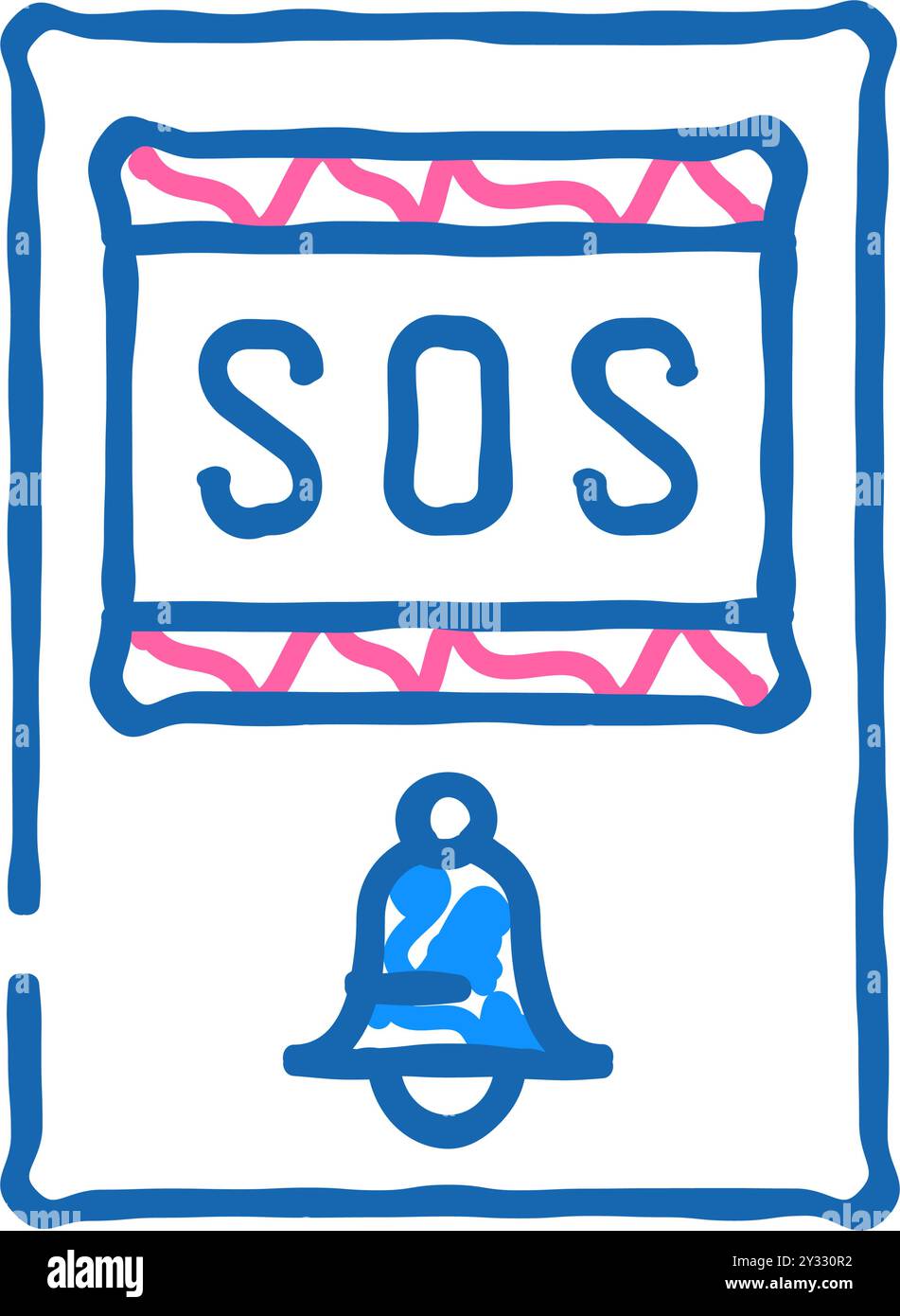 sos button icon doodle illustration Stock Vector Image & Art - Alamy