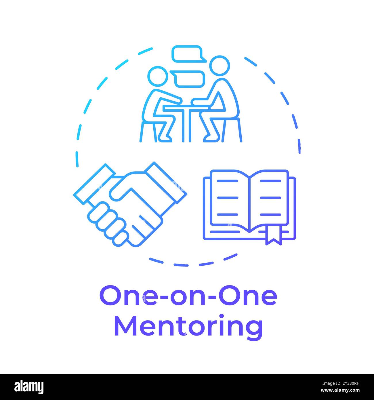 One-on-one mentoring blue gradient concept icon Stock Vector Image ...