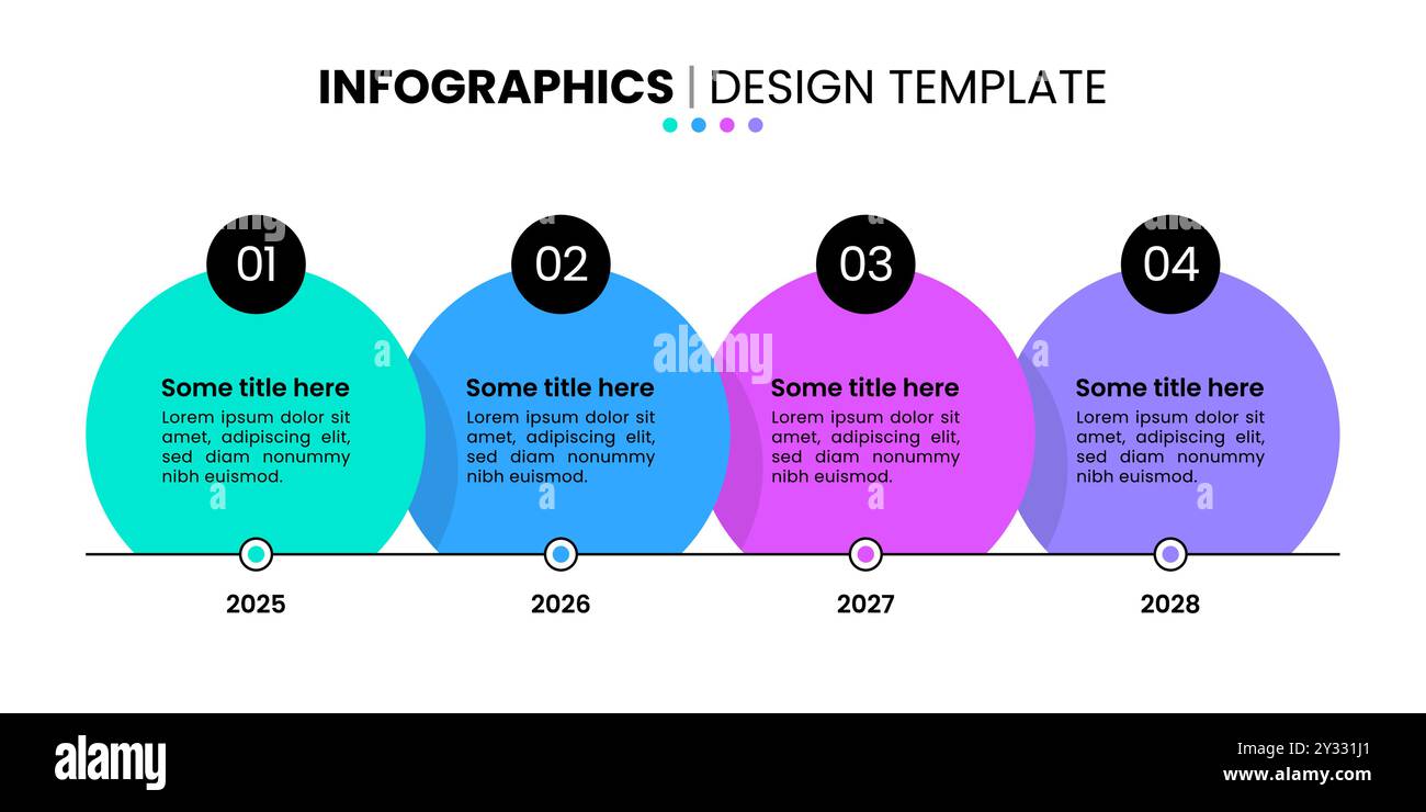 Infographic template with 4 options or steps. Horizontal timeline. Can ...
