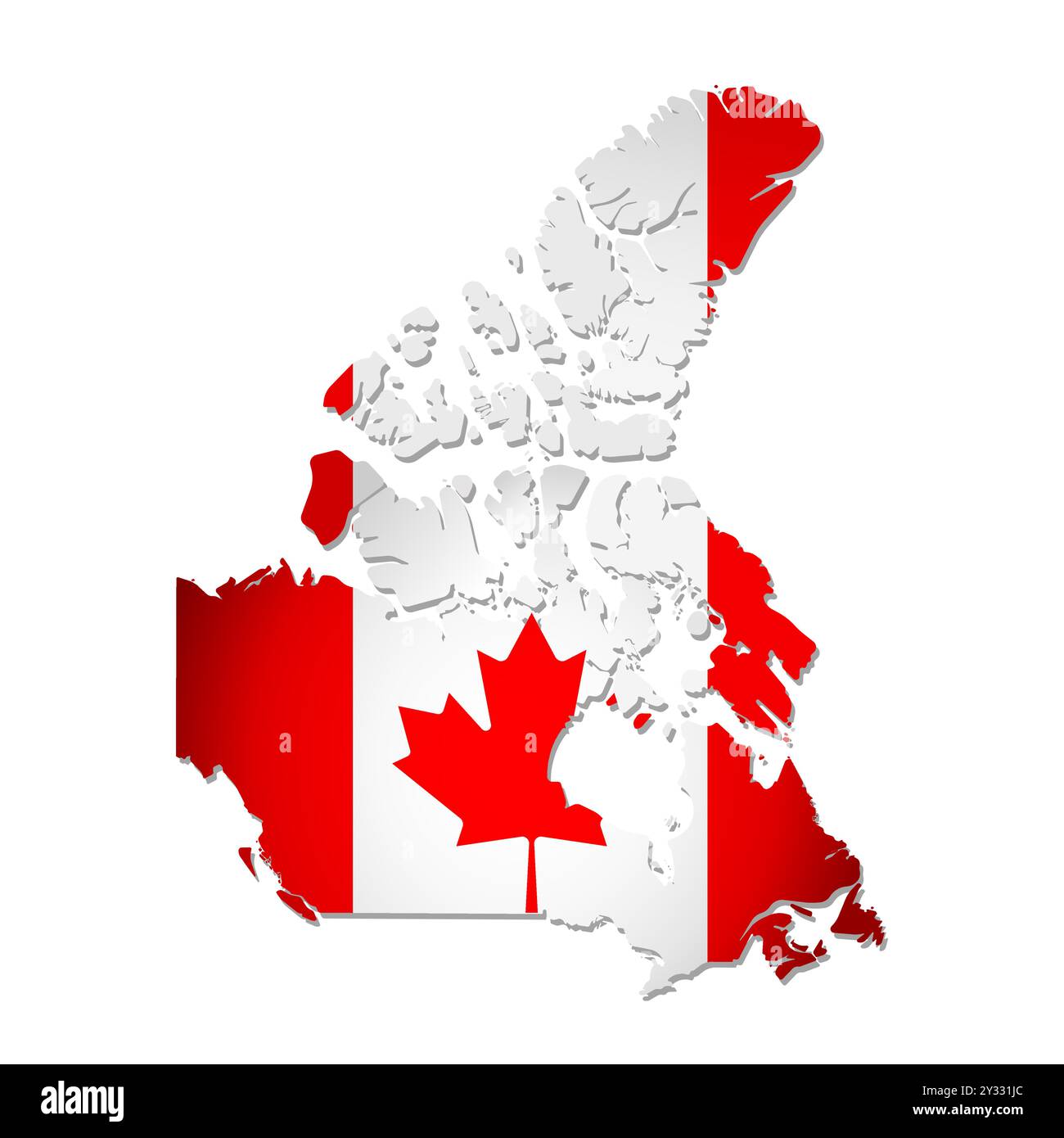 Vector isolated simplified illustration icon with silhouette of Canada map. National Canadian ...