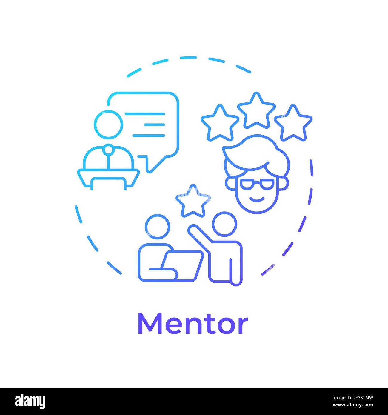 Mentor blue gradient concept icon Stock Vector Image & Art - Alamy