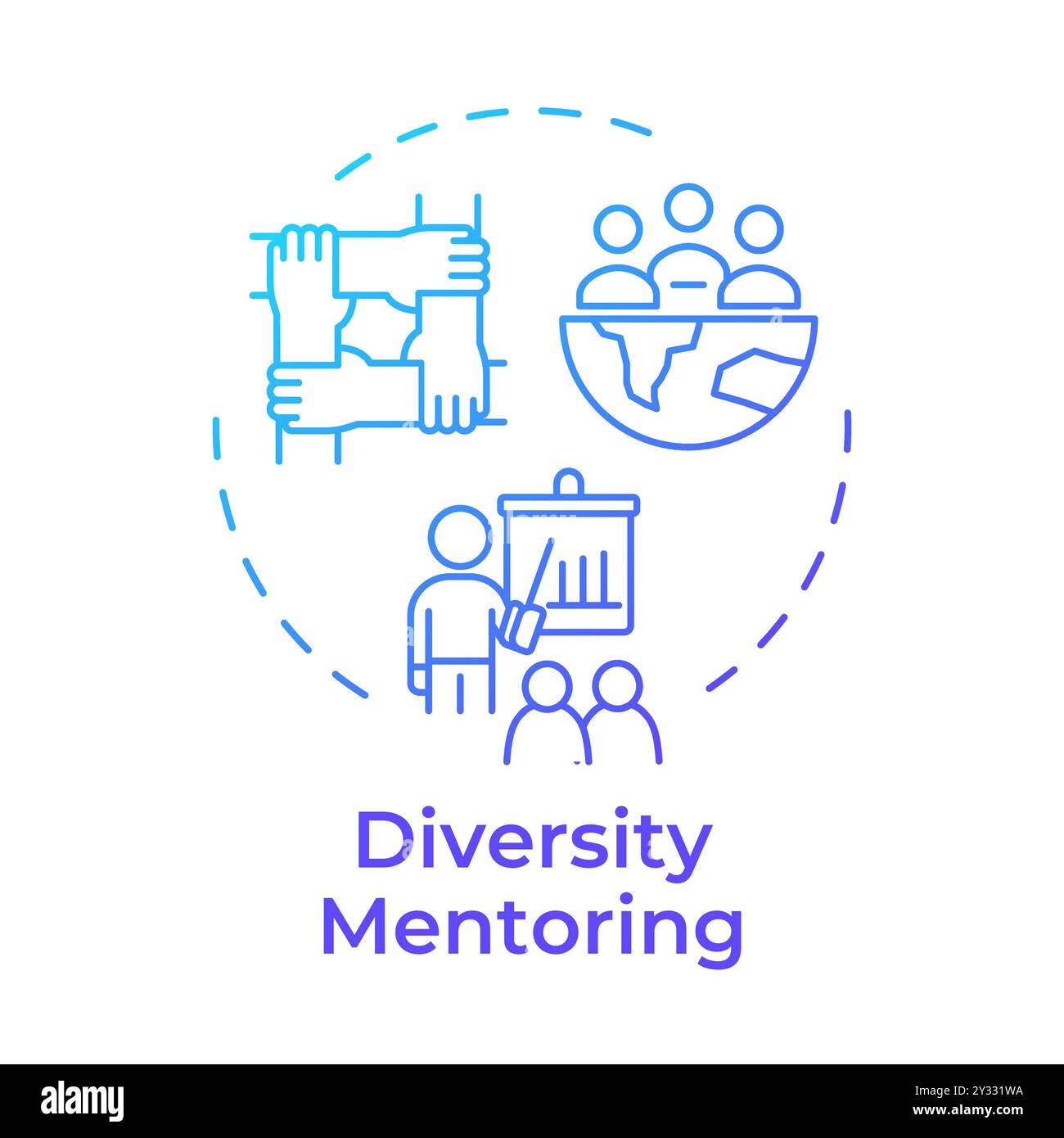 Diversity mentoring blue gradient concept icon Stock Vector Image & Art - Alamy