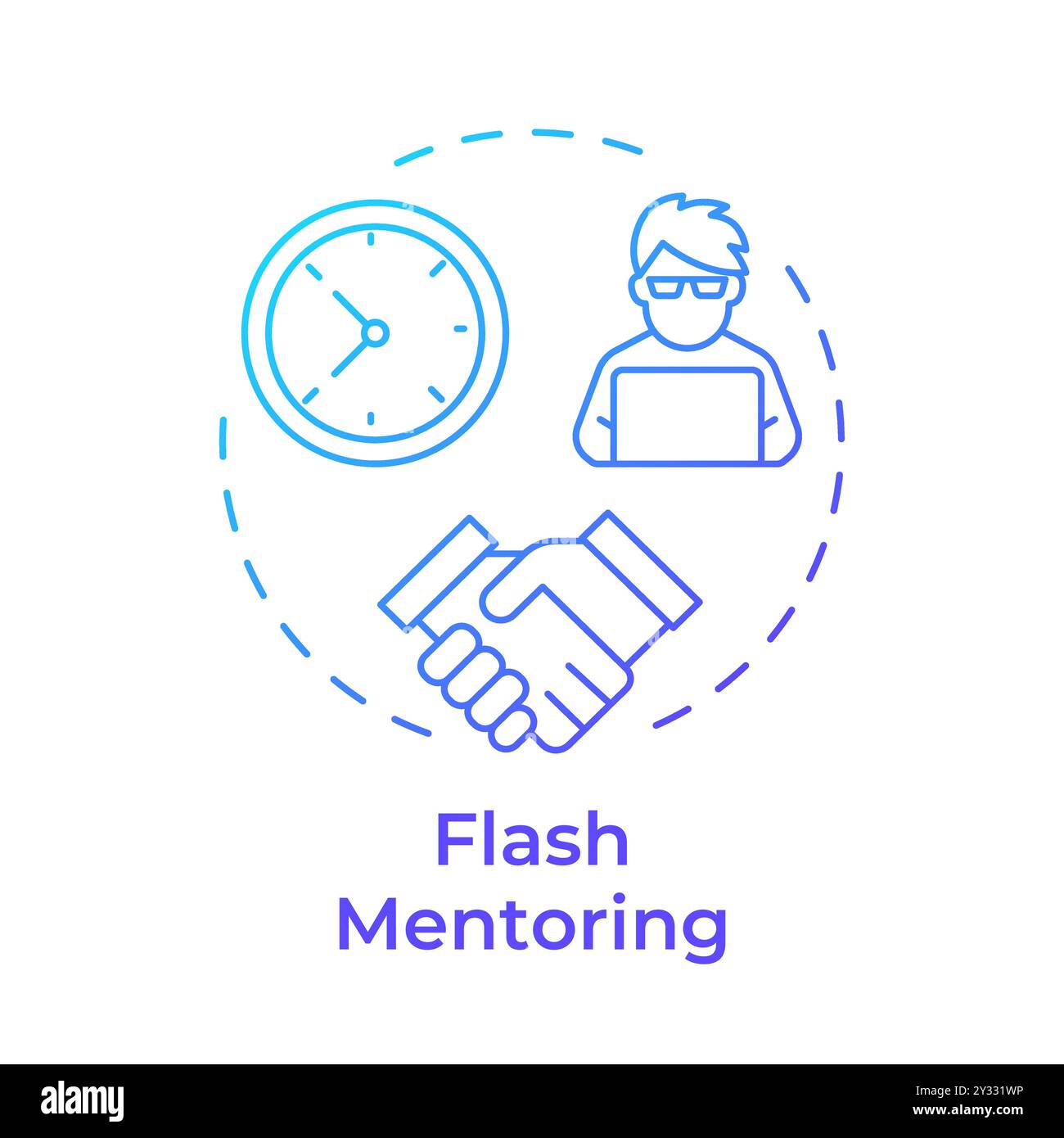 Flash mentoring blue gradient concept icon Stock Vector Image & Art - Alamy
