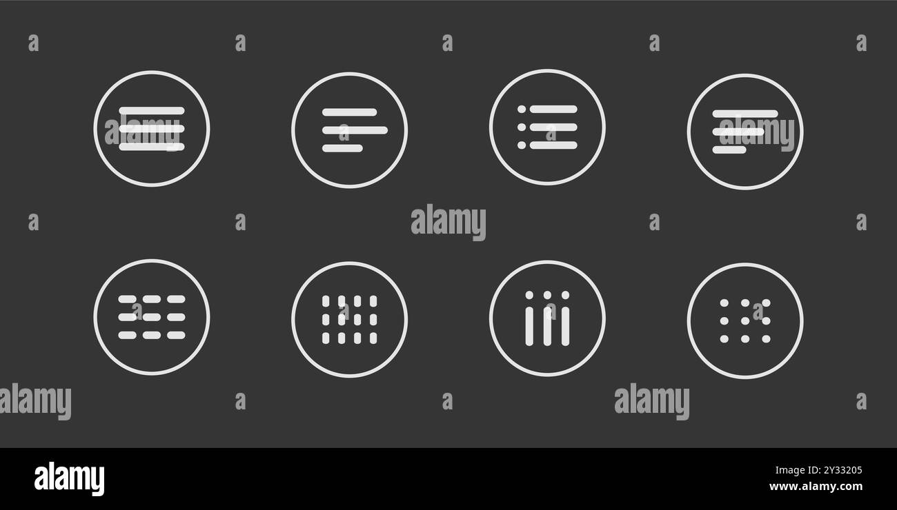 Menu For Apps And Web Hamburger Menu Dropdown In Circle Set Interface Icons Popup Bar
