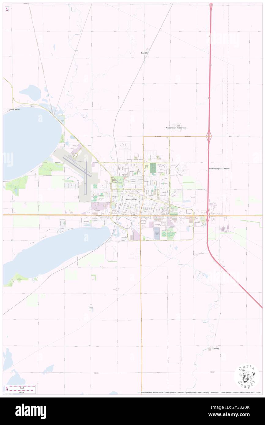 Watertown south dakota map Cut Out Stock Images & Pictures - Alamy