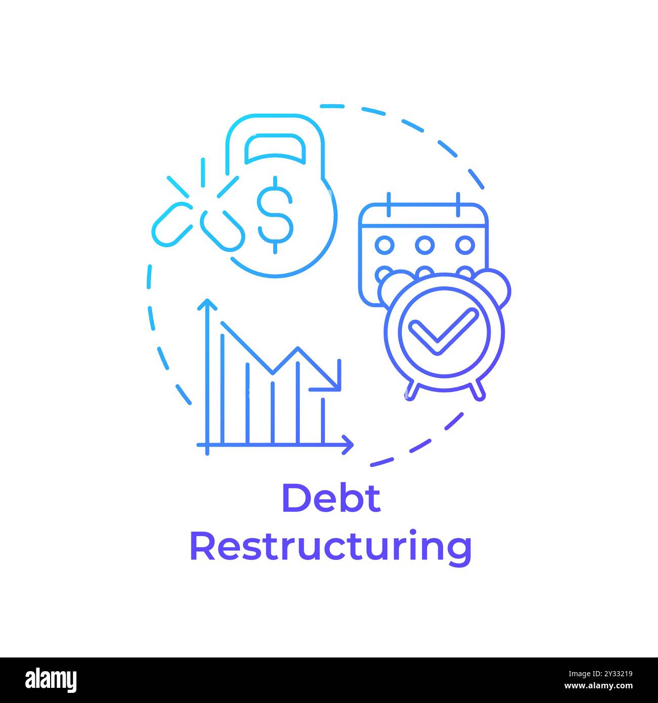 Debt restructuring blue gradient concept icon Stock Vector Image & Art ...