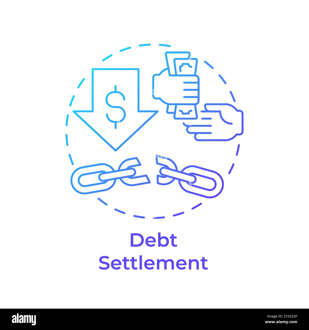 Debt settlement blue gradient concept icon Stock Vector Image & Art - Alamy
