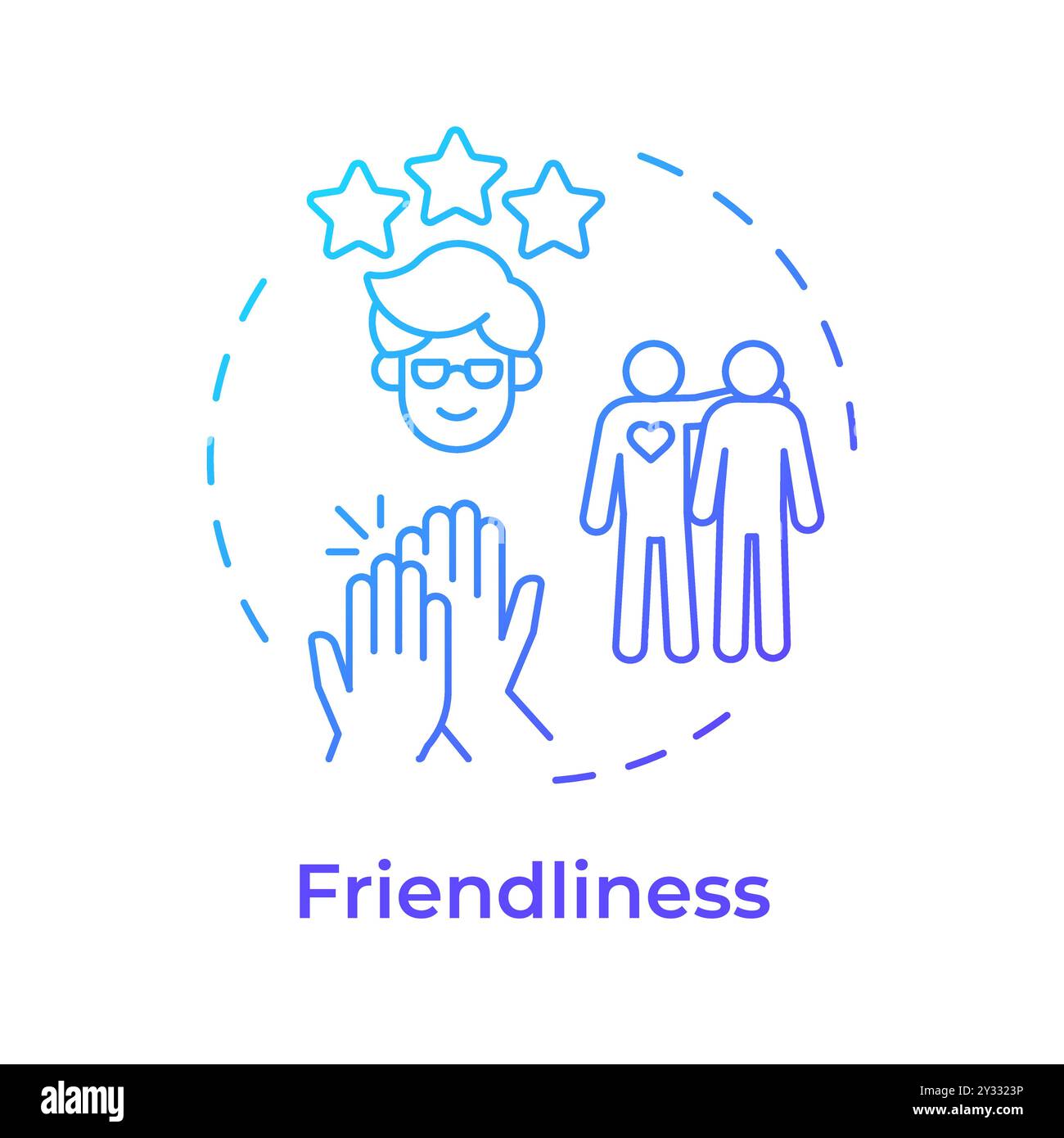 Friendliness blue gradient concept icon Stock Vector Image & Art - Alamy