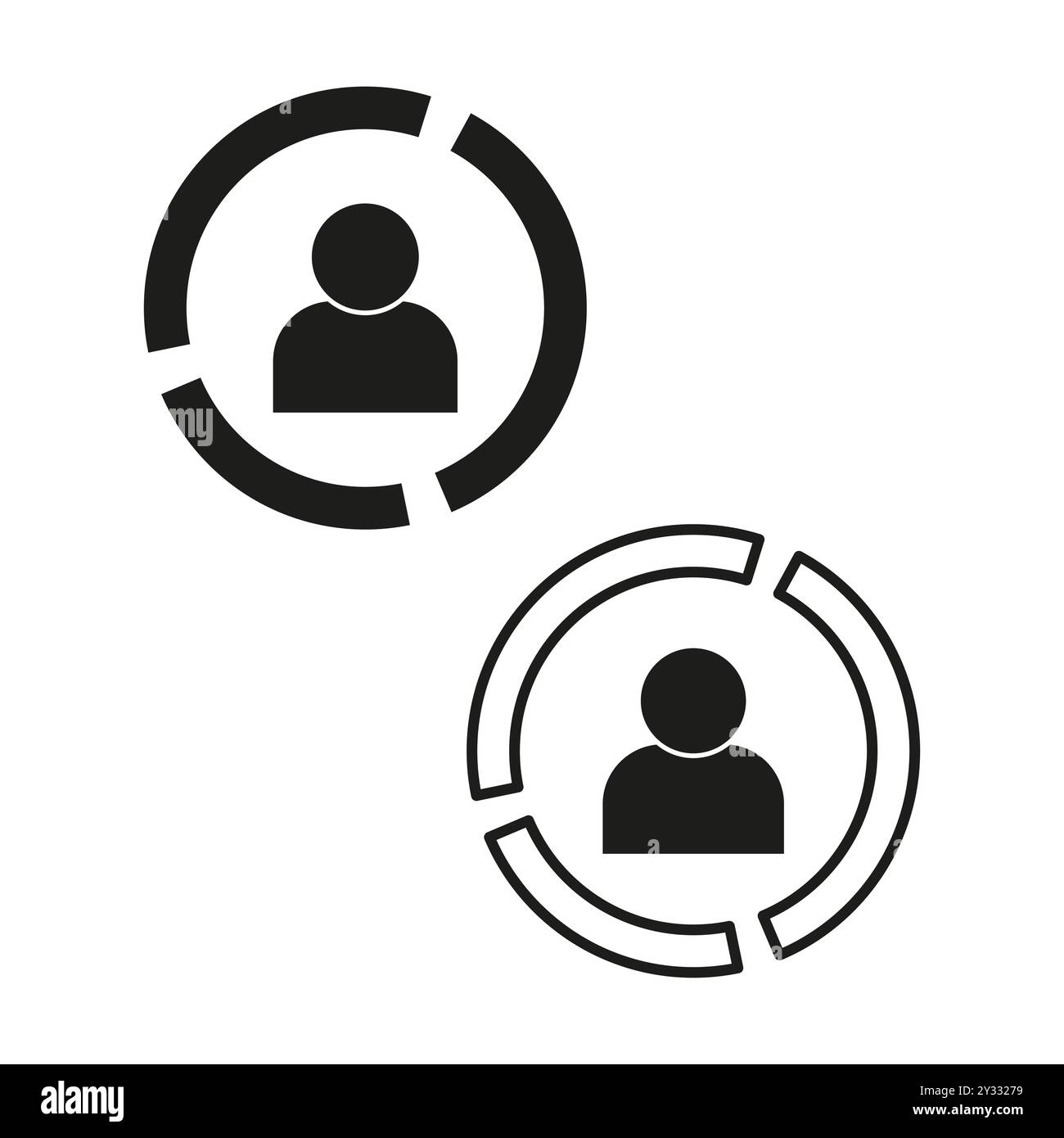 User profile icon. Person symbol outline. Abstract avatar circle ...
