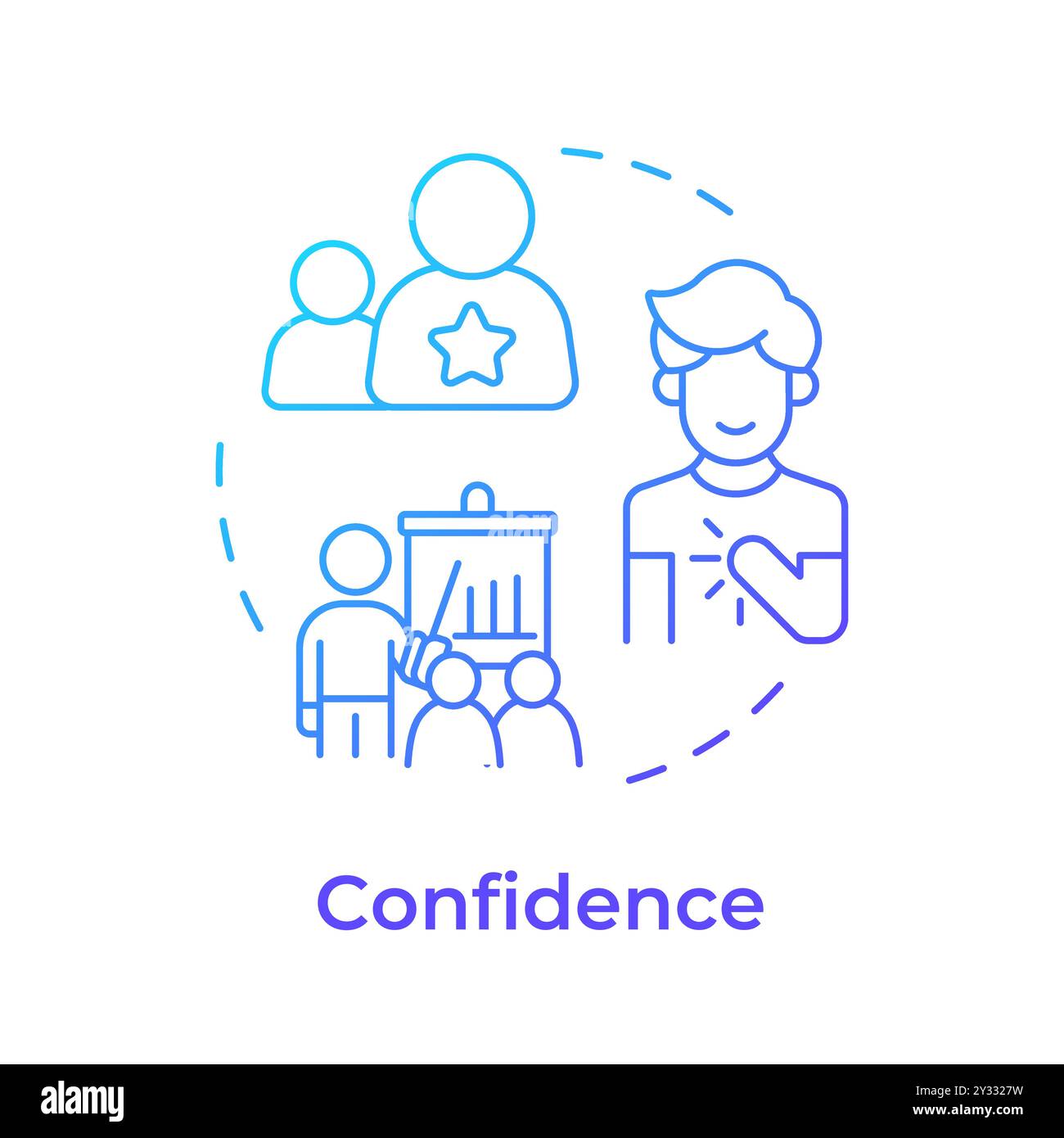 Confidence blue gradient concept icon Stock Vector Image & Art - Alamy