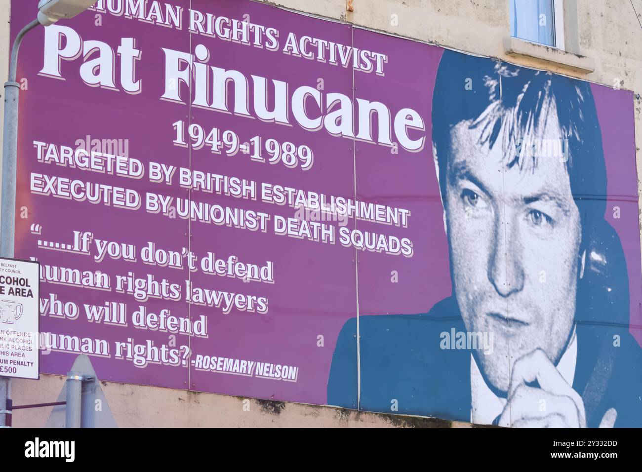 Belfast, United Kingdom 12/09/2024 Mural to murdered solicitor Pat ...