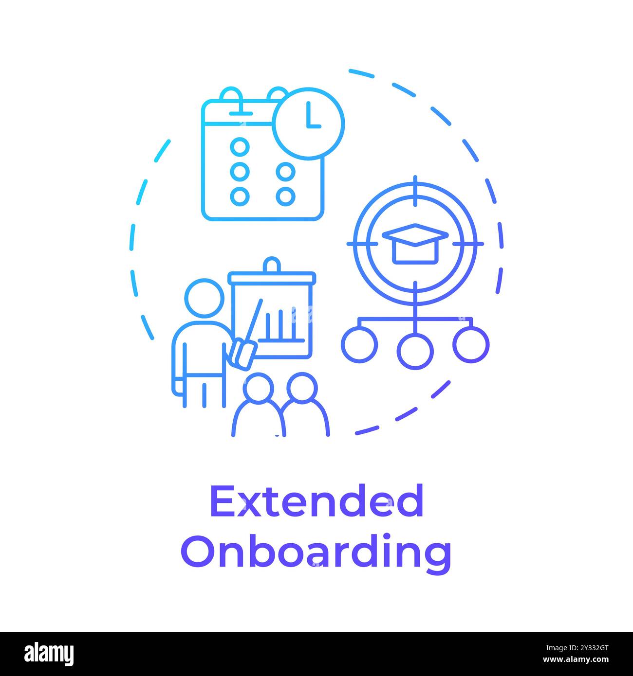 Extended onboarding blue gradient concept icon Stock Vector Image & Art ...