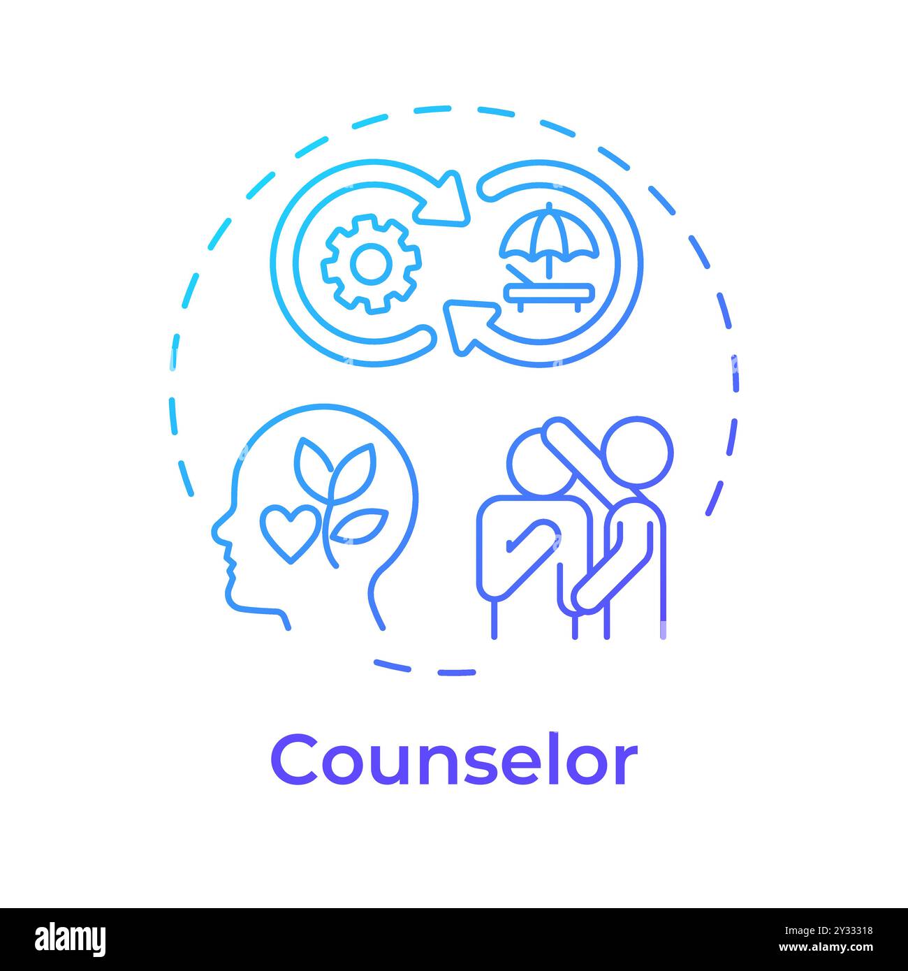 Counselor blue gradient concept icon Stock Vector Image & Art - Alamy