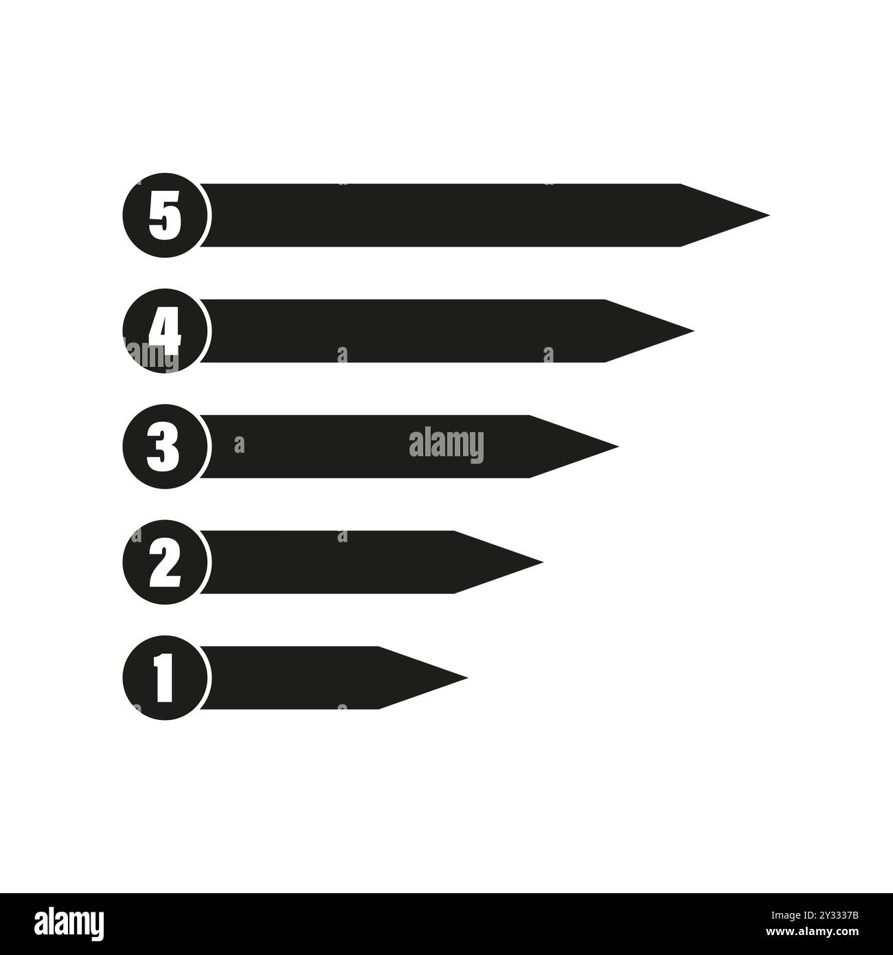 Numbered list icon. Ranking arrows graphic. Simple step-by-step vector ...