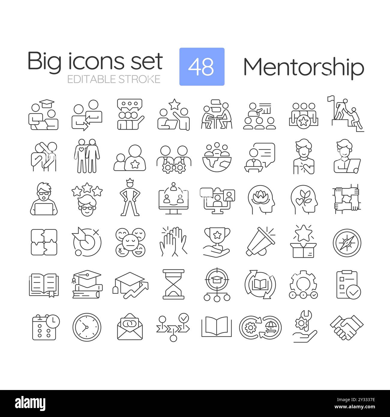 Mentorship linear icons set Stock Vector Image & Art - Alamy