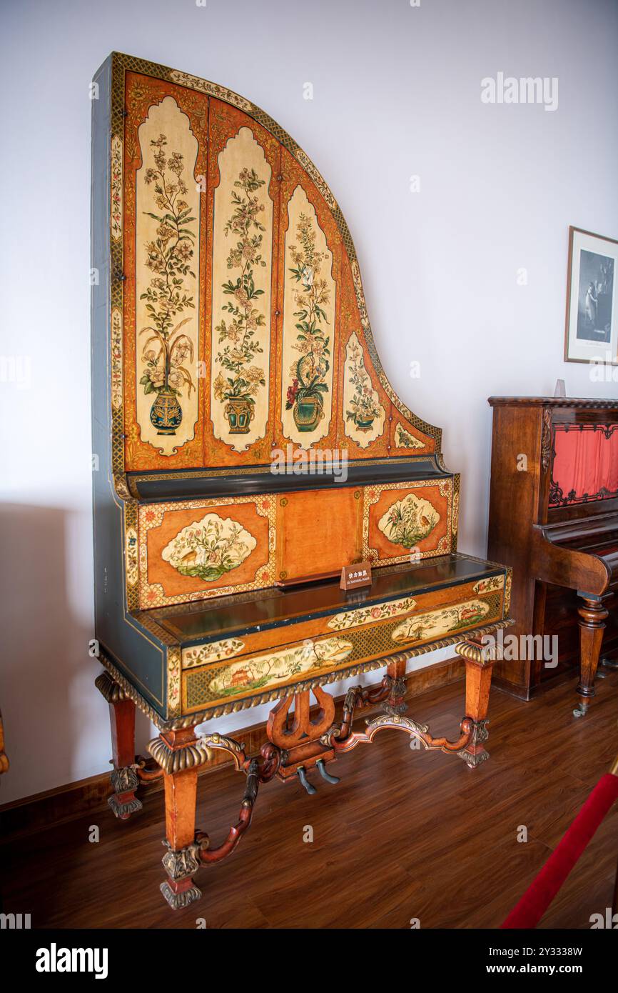 Old antique piano in the piano museum of Gulang island, Fujian, China ...