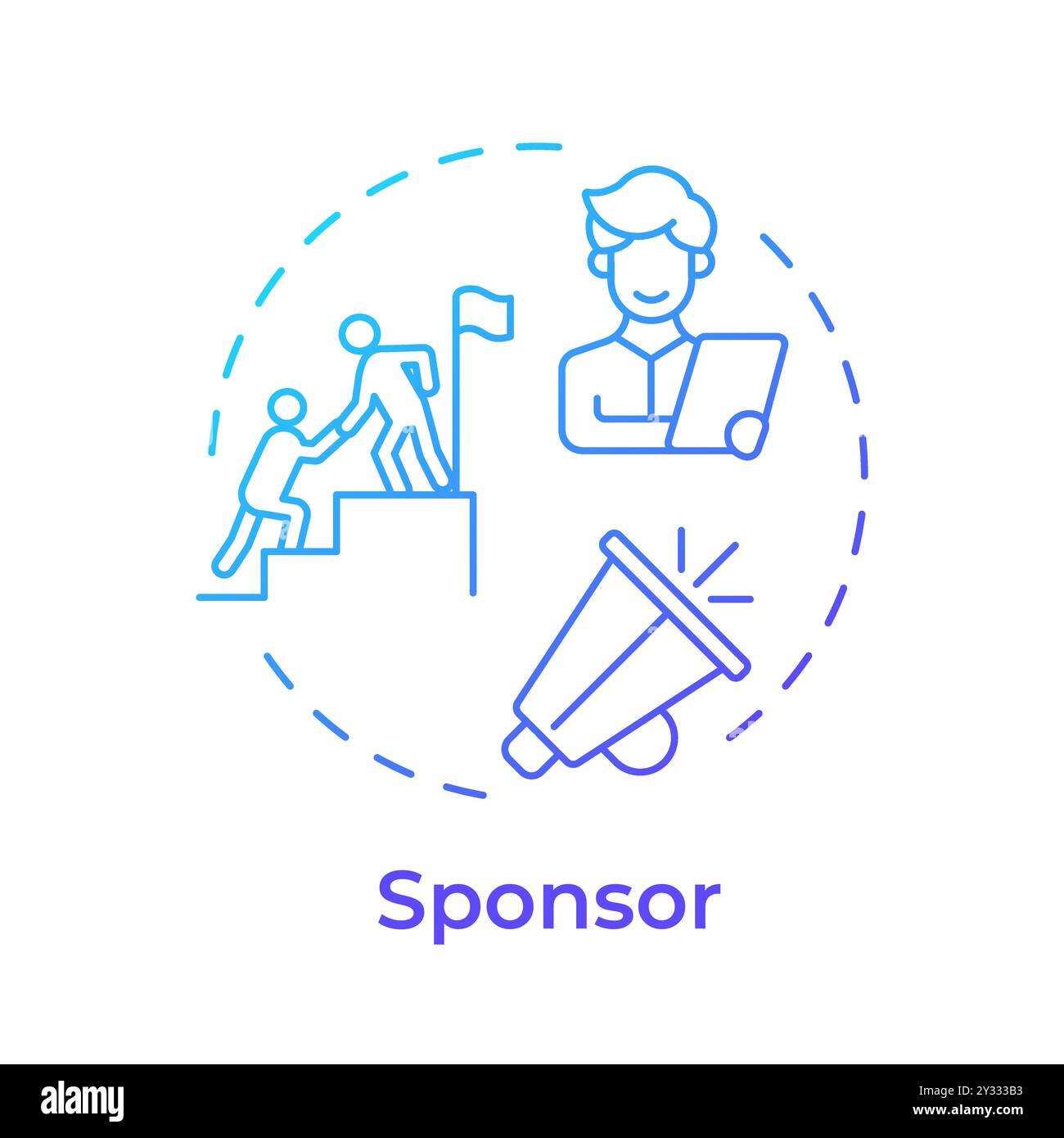 Sponsor blue gradient concept icon Stock Vector Image & Art - Alamy