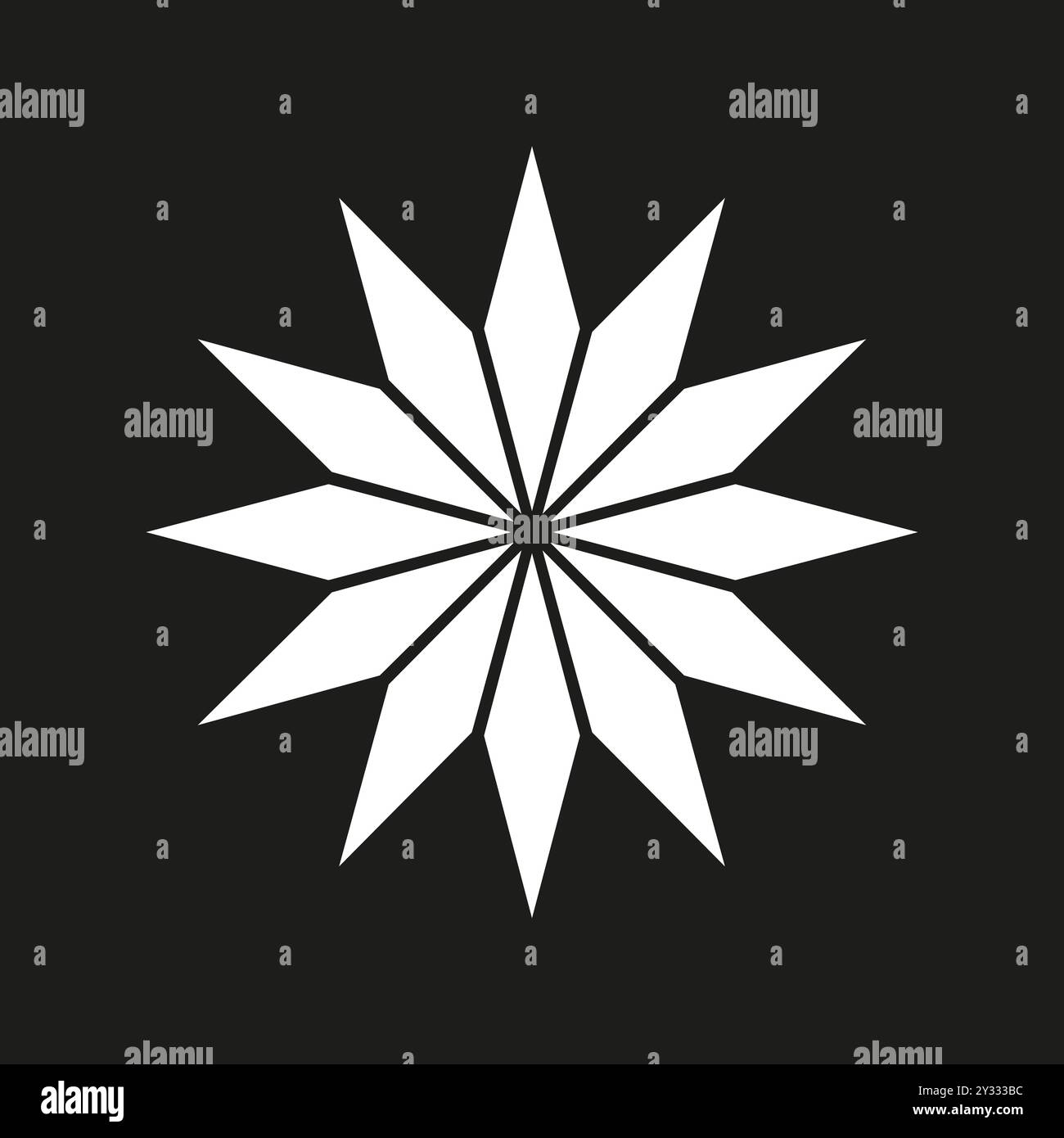 Geometric star icon. Abstract starburst symbol. Symmetrical shape ...