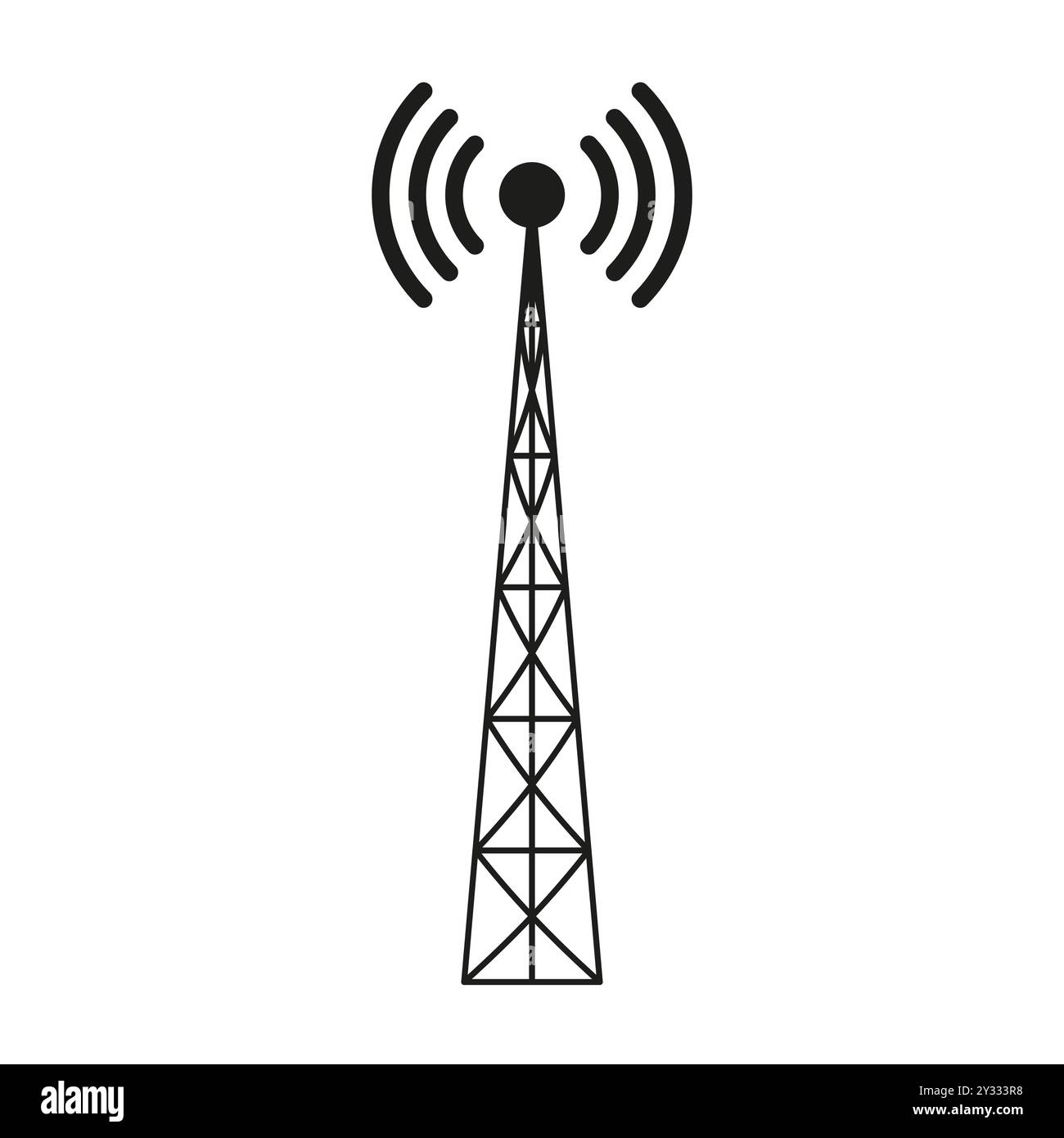 Radio Tower Icon Wireless Signal Symbol Broadcasting Antenna Design Minimalist Vector